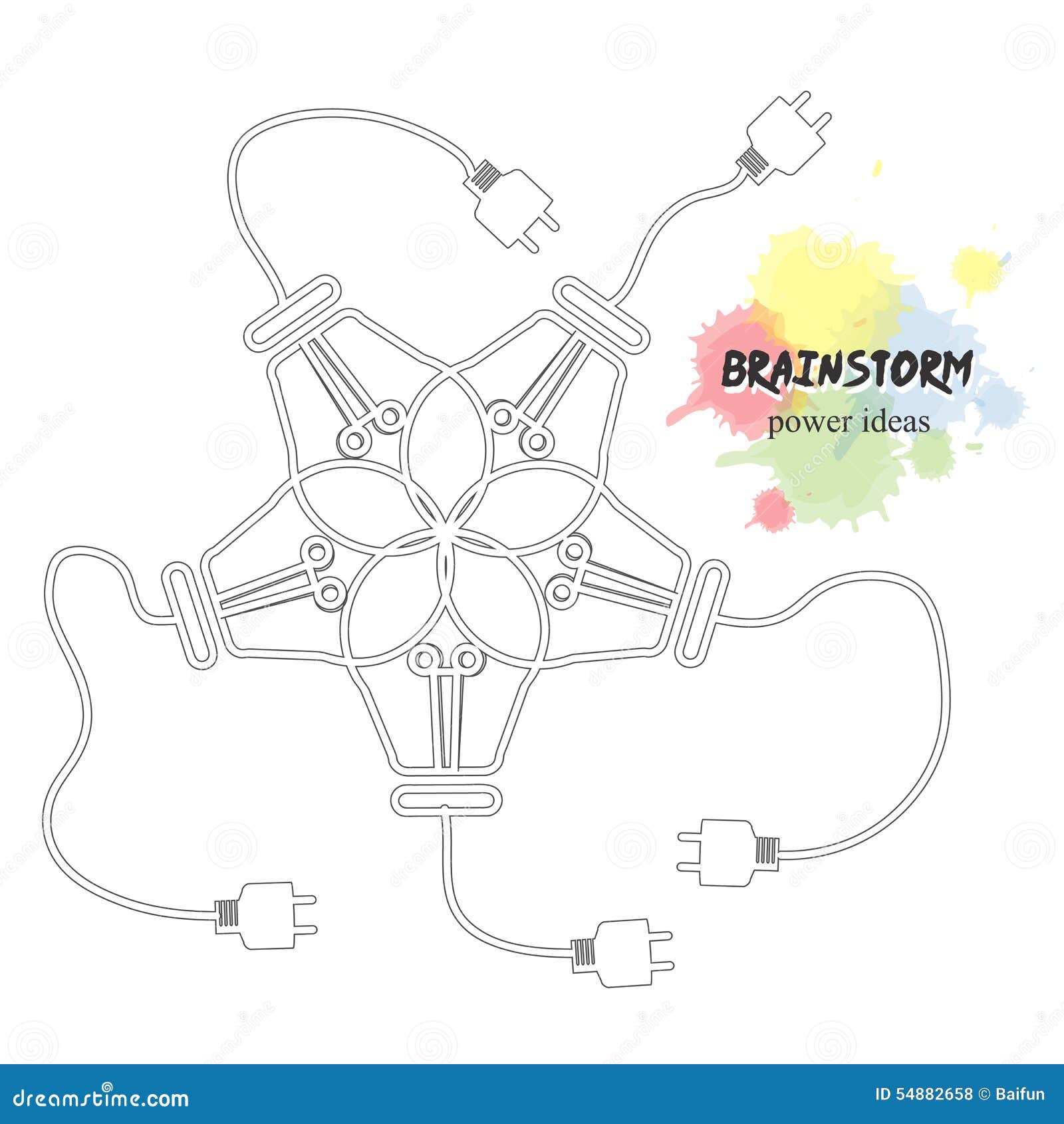 Brain storm stock vector. Illustration of electricity - 54882658