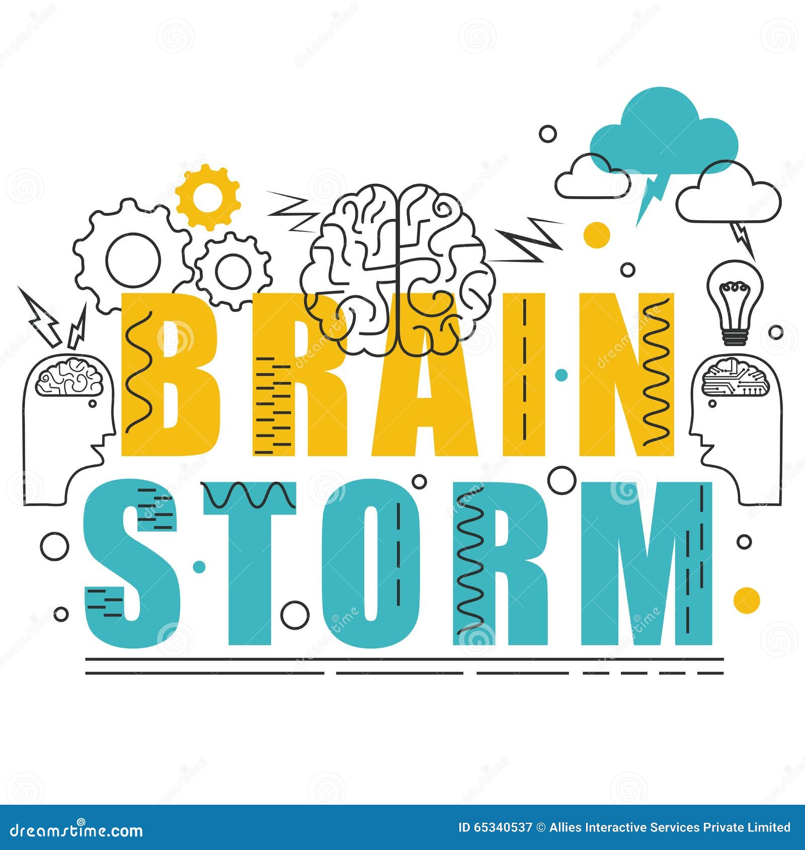 Brain Storm Infographic Elements for Business. Stock Illustration ...