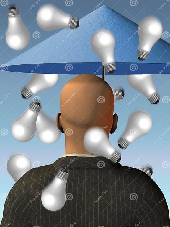 Brain Storm - Rain of Ideas Stock Illustration - Illustration of ...