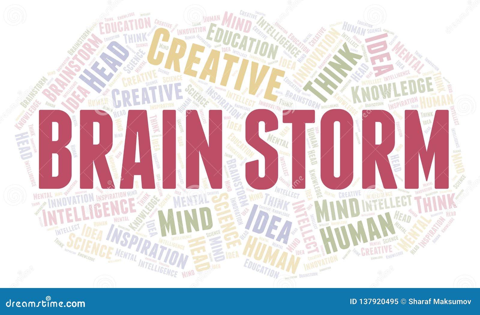 Brain Storm word cloud stock illustration. Illustration of word - 137920495