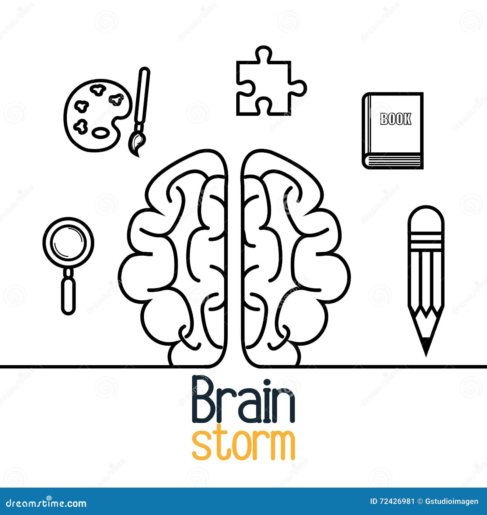 Brain storming design stock illustration. Illustration of learning ...