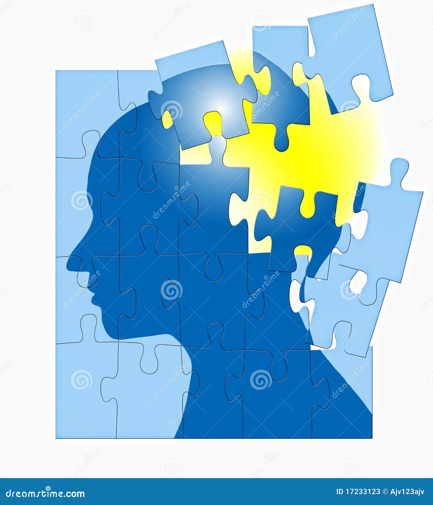 Brain Storming Puzzle Mind stock illustration. Illustration of concept ...