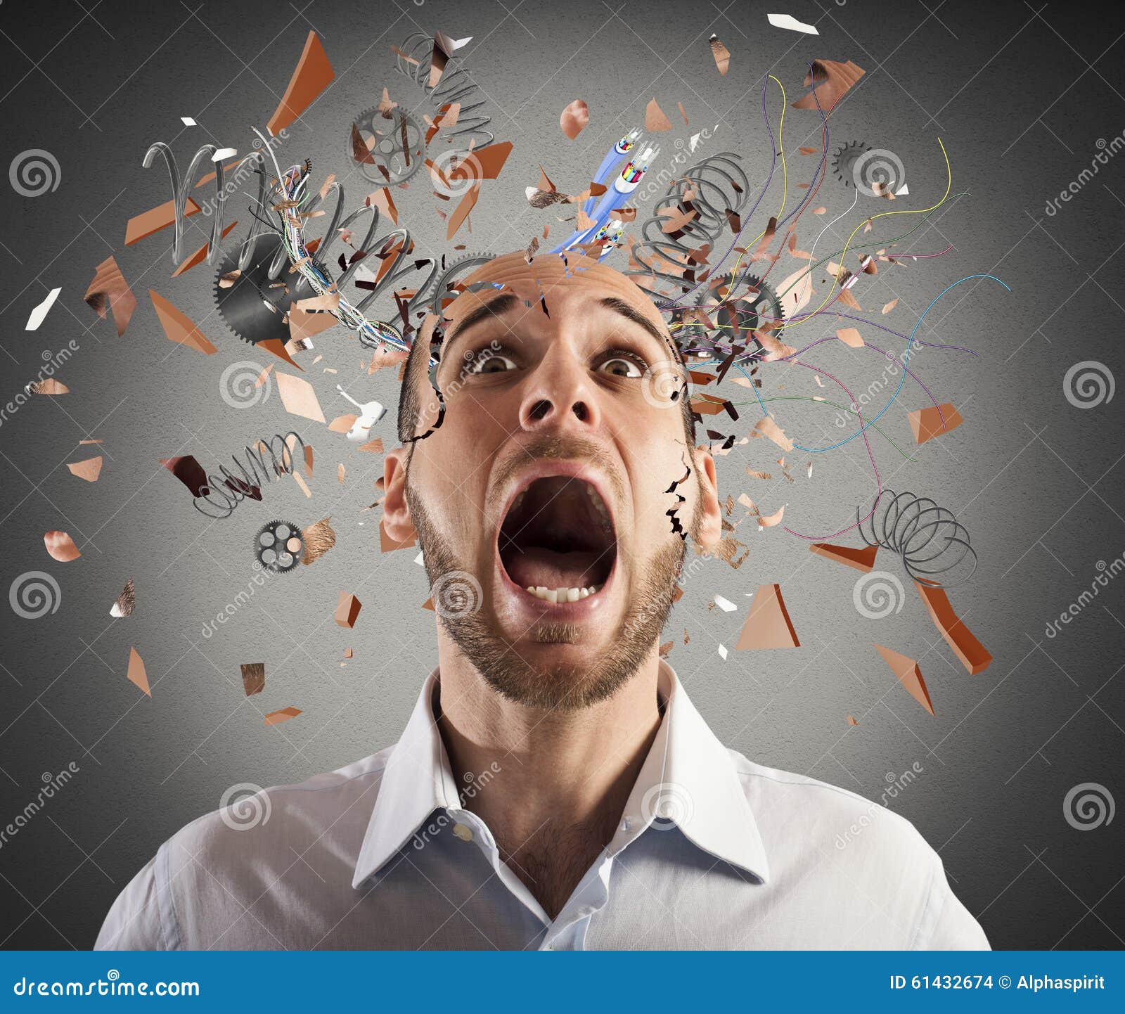 Brain stressed stock photo. Image of discontent, debt - 61432674