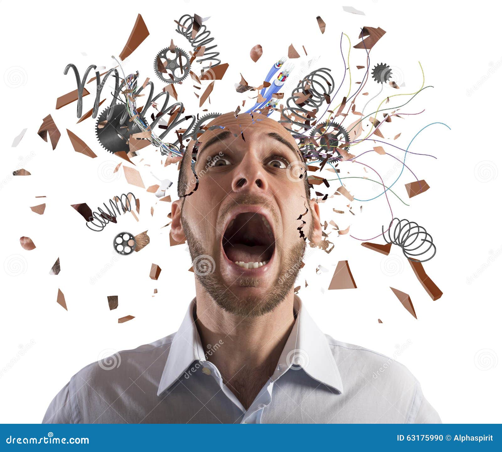 Brain stressed stock photo. Image of exhausted, frustrate - 63175990