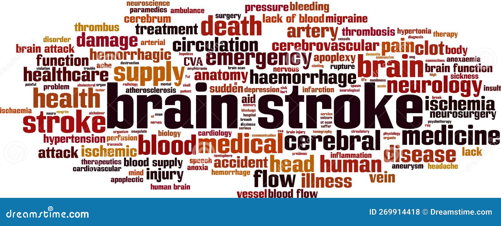 Brain stroke word cloud stock vector. Illustration of stroke - 269914418