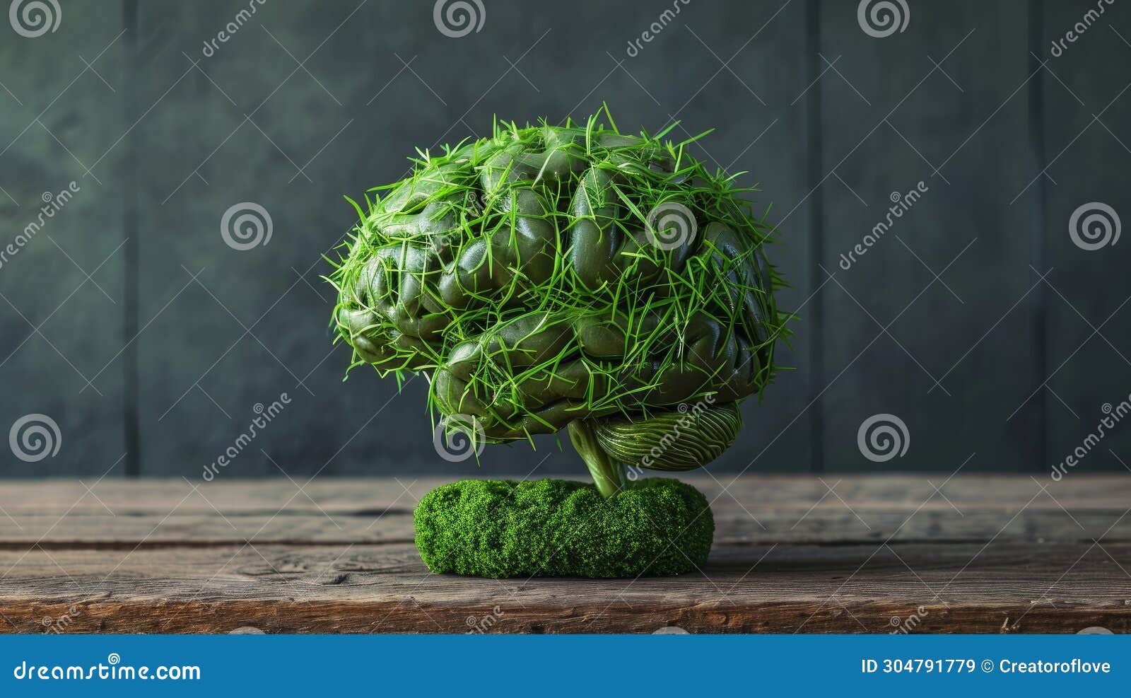 Brain Structure Covered With Grass Royalty-Free Stock Photography ...