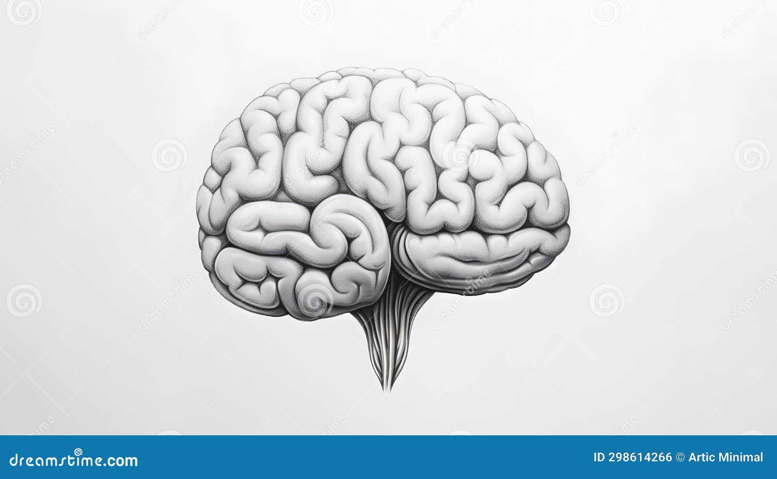 Brain Structure in Greyscale Detailed Illustration Stock Illustration ...