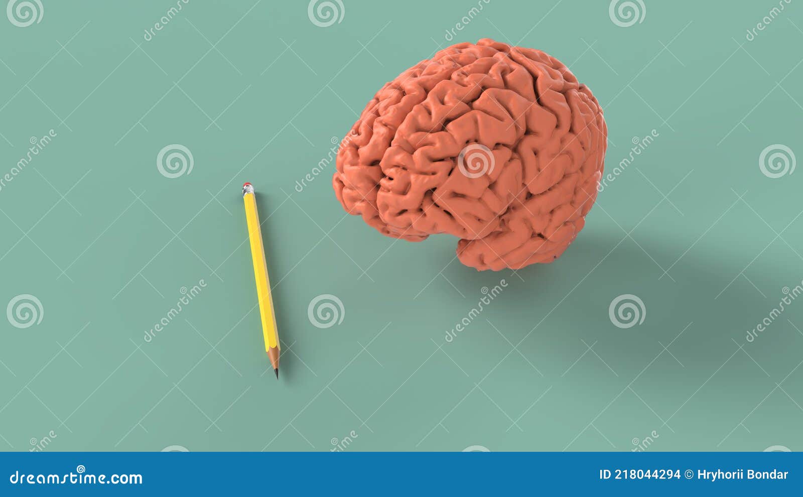 Human Brain Concept Idea 3d Image Stock Illustration - Illustration of ...