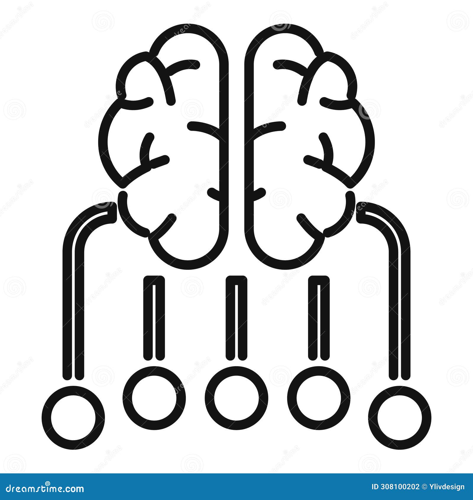 Brain Support Mind Icon Outline Vector. Cognitive Power Stock Vector ...