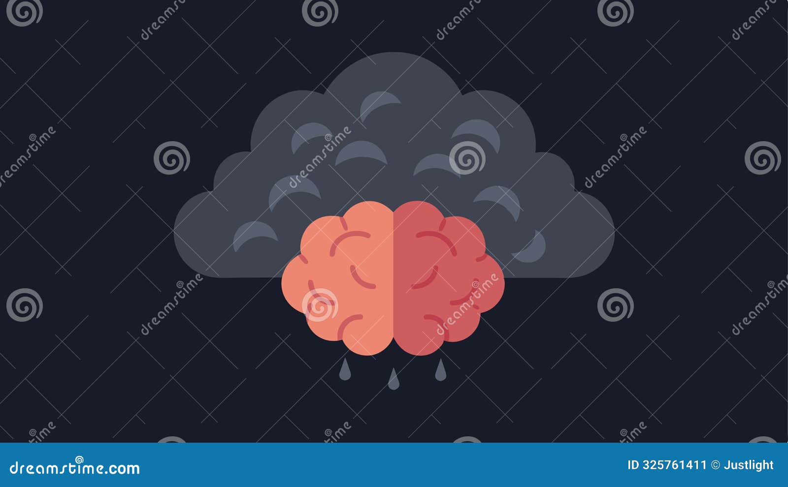 A Brain Surrounded by a Dark Cloud Representing the Negative Effects of ...