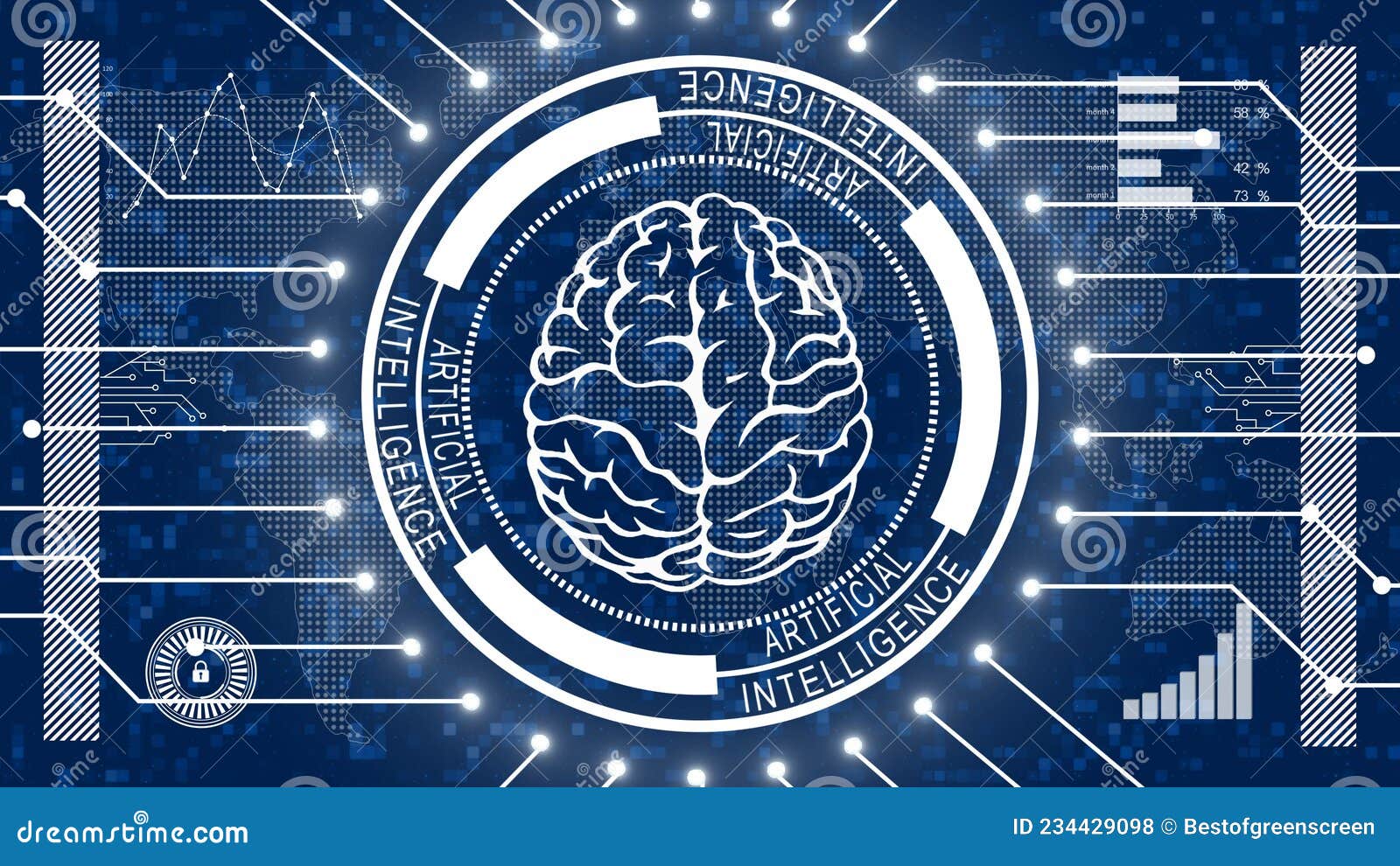 Brain Symbol Centered in Artificial Intelligence Lettering on Ring ...
