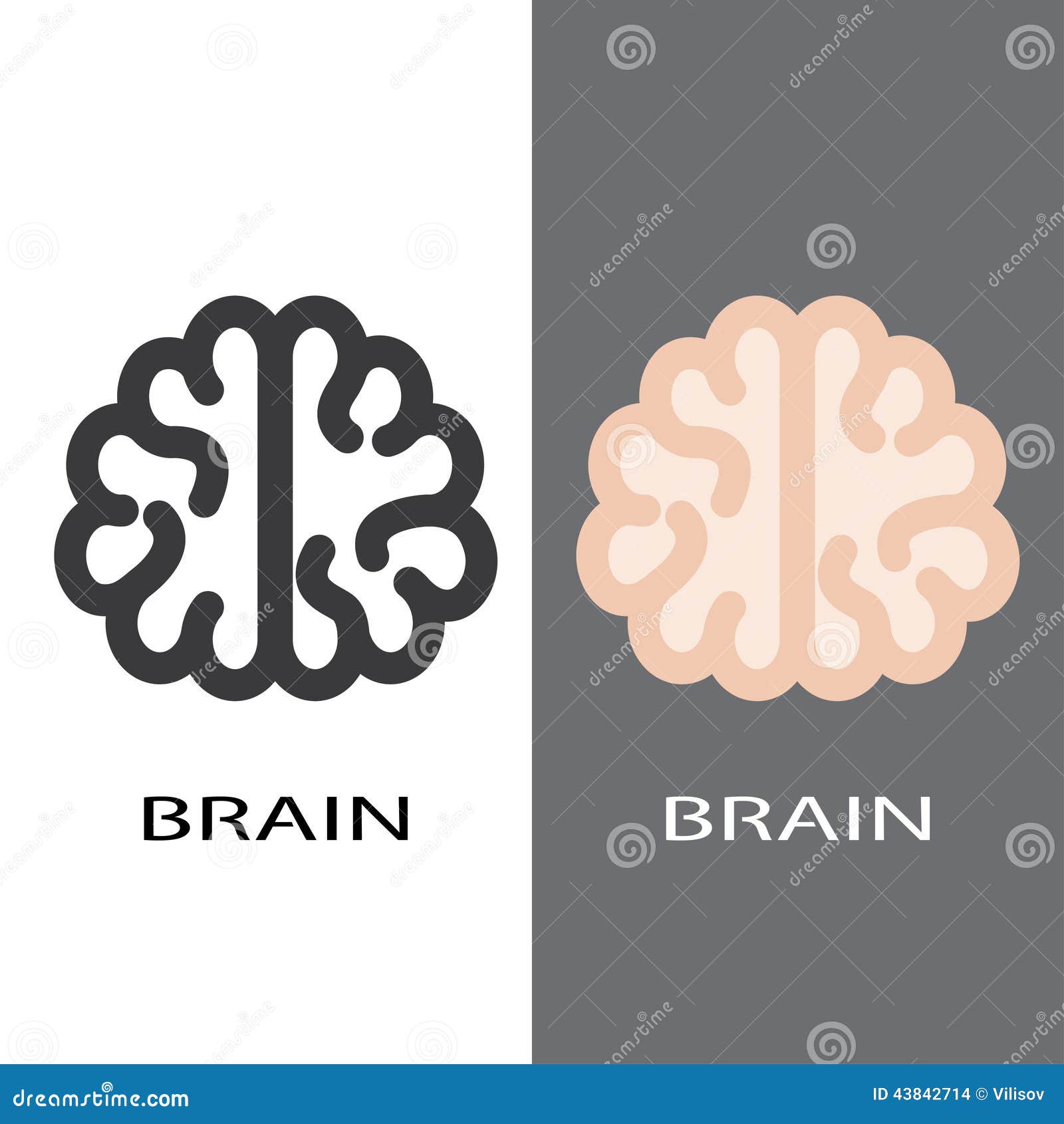 Brain symbol stock vector. Illustration of graphic, knowledge - 43842714