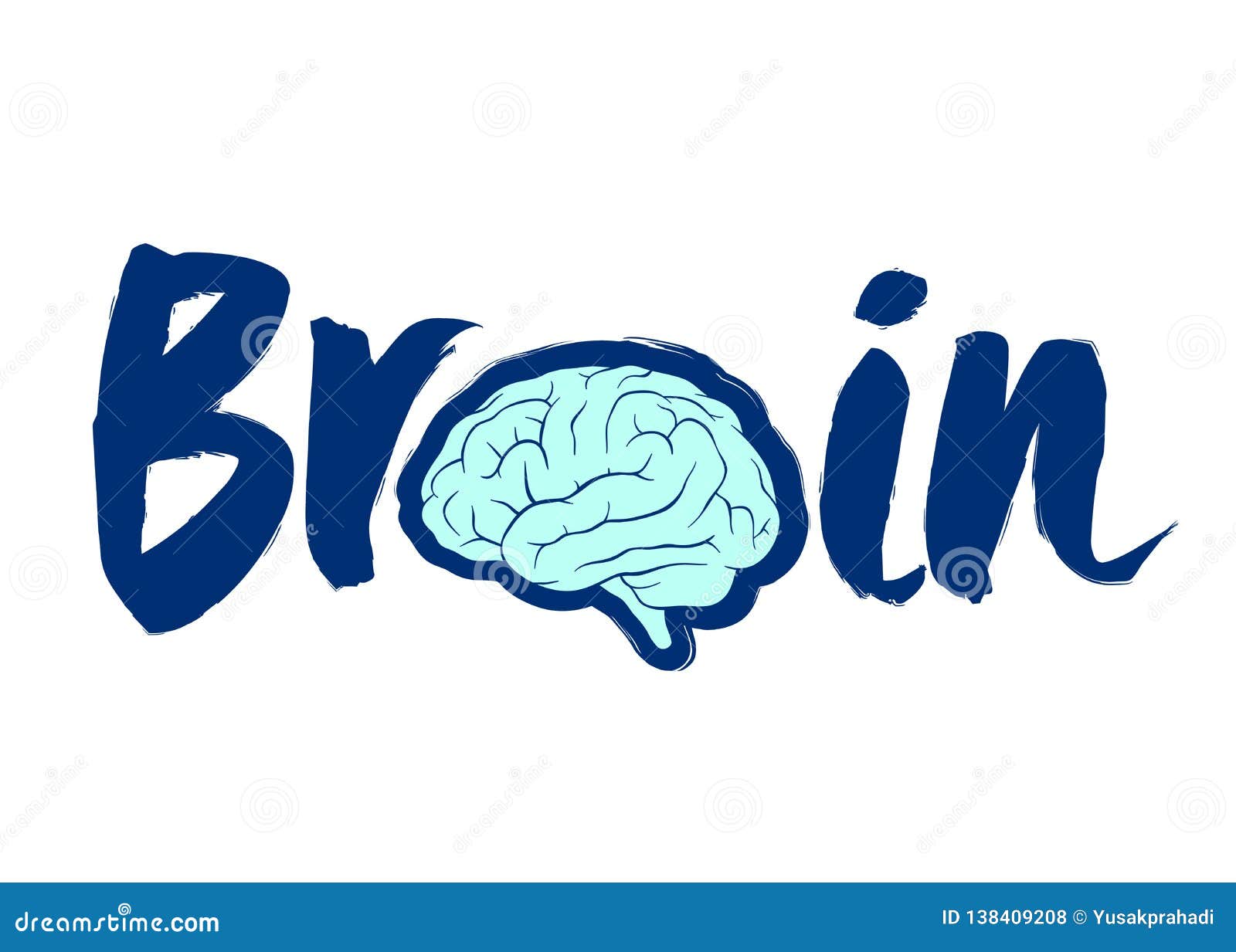 Brain Symbol and Lettering stock vector. Illustration of concept ...