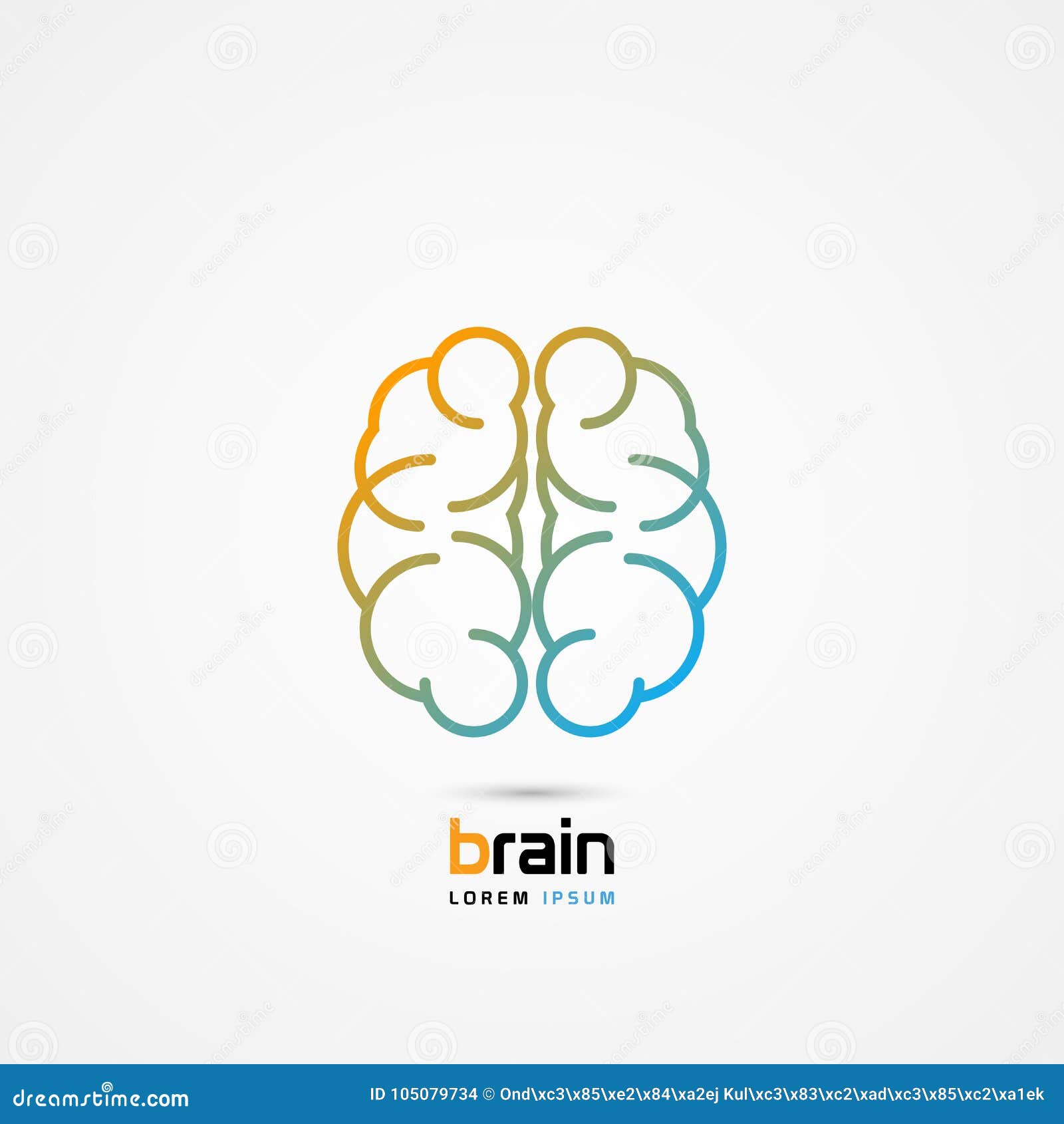 Brain Symbol. Line Art Icon. Creative Mind Stock Vector - Illustration ...