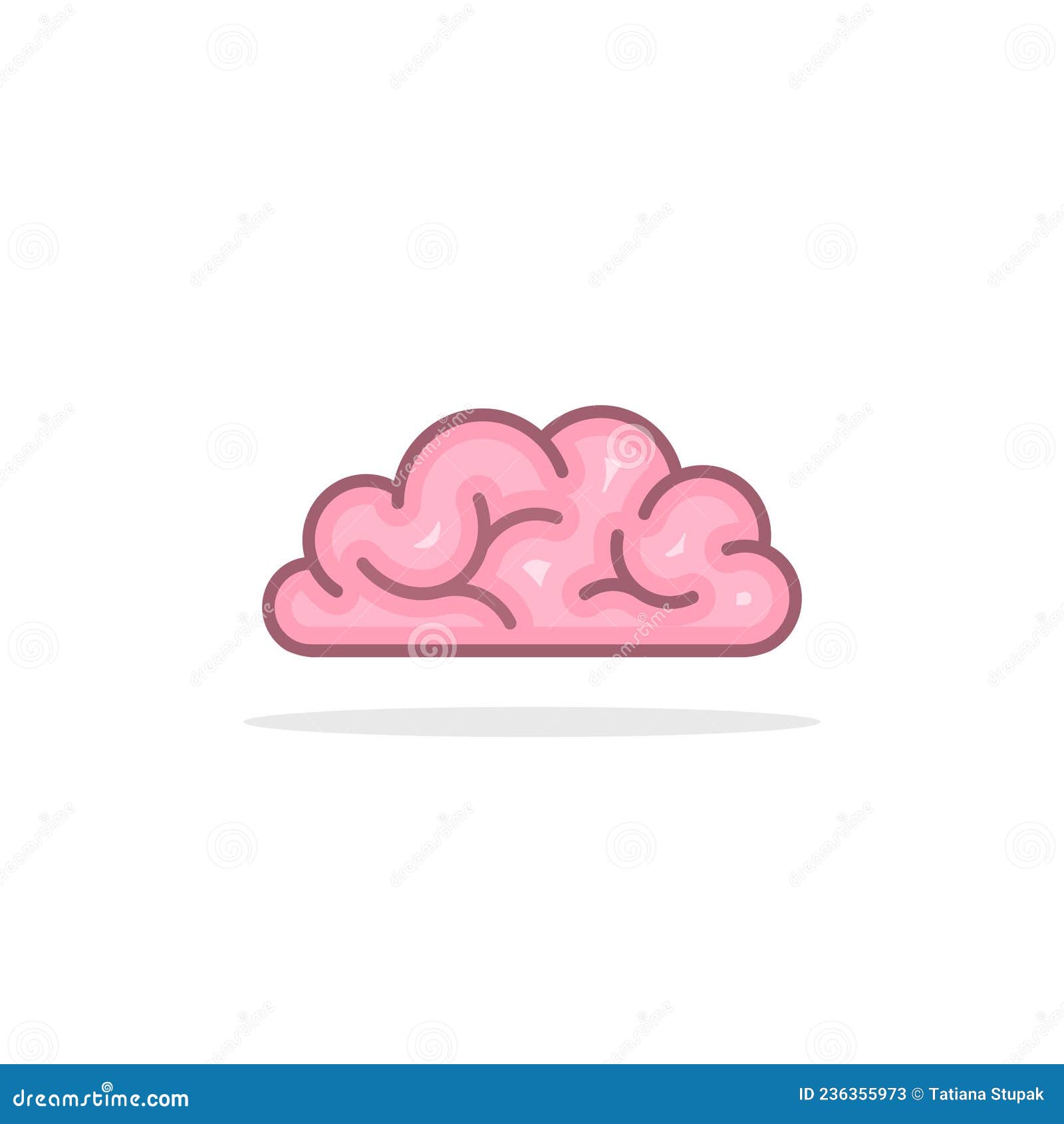 Brain Symbol, Mind Icon on a White Background, Vector Isolated Colorful ...