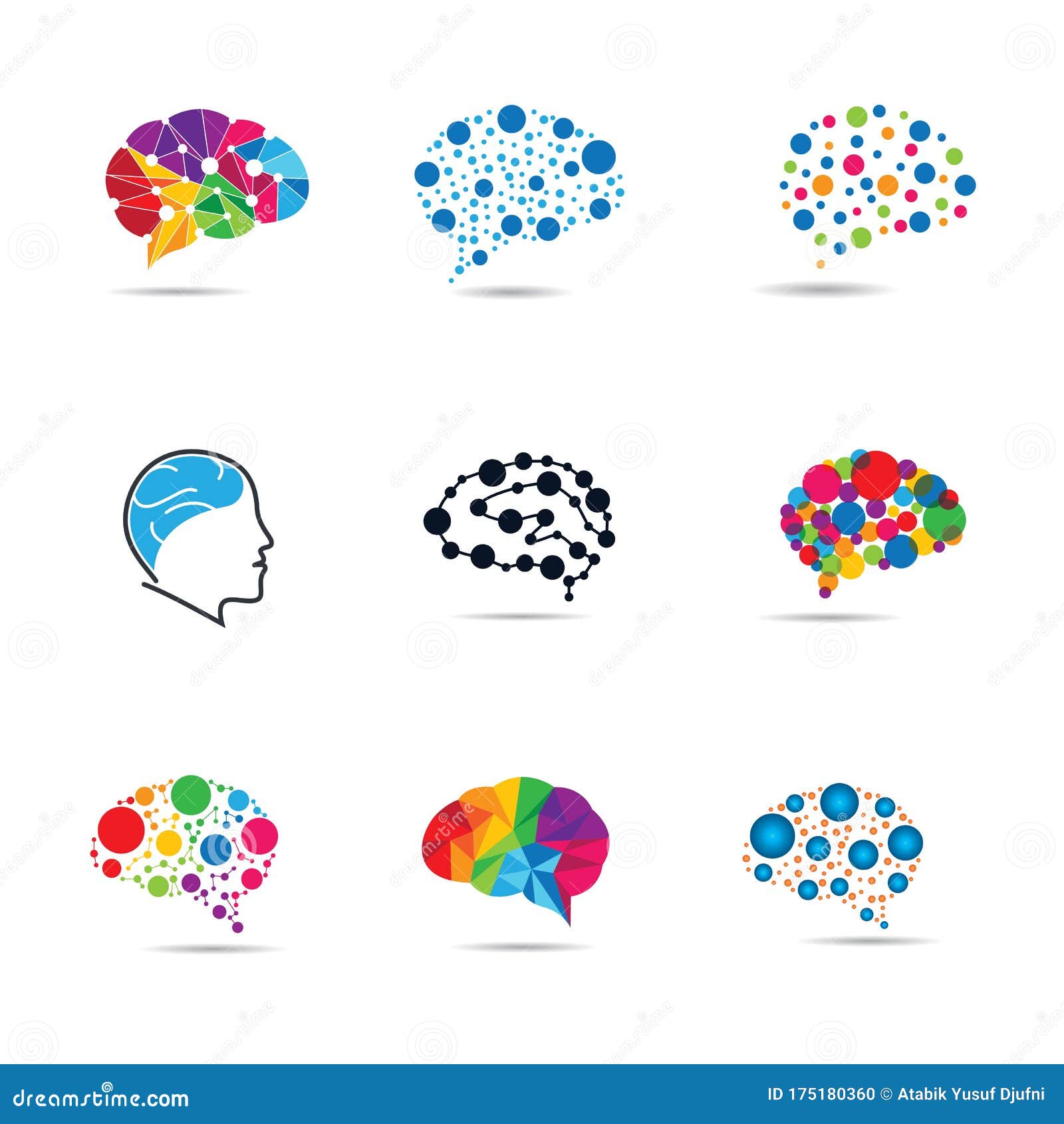 Brain symbol vector icon stock vector. Illustration of geometric ...