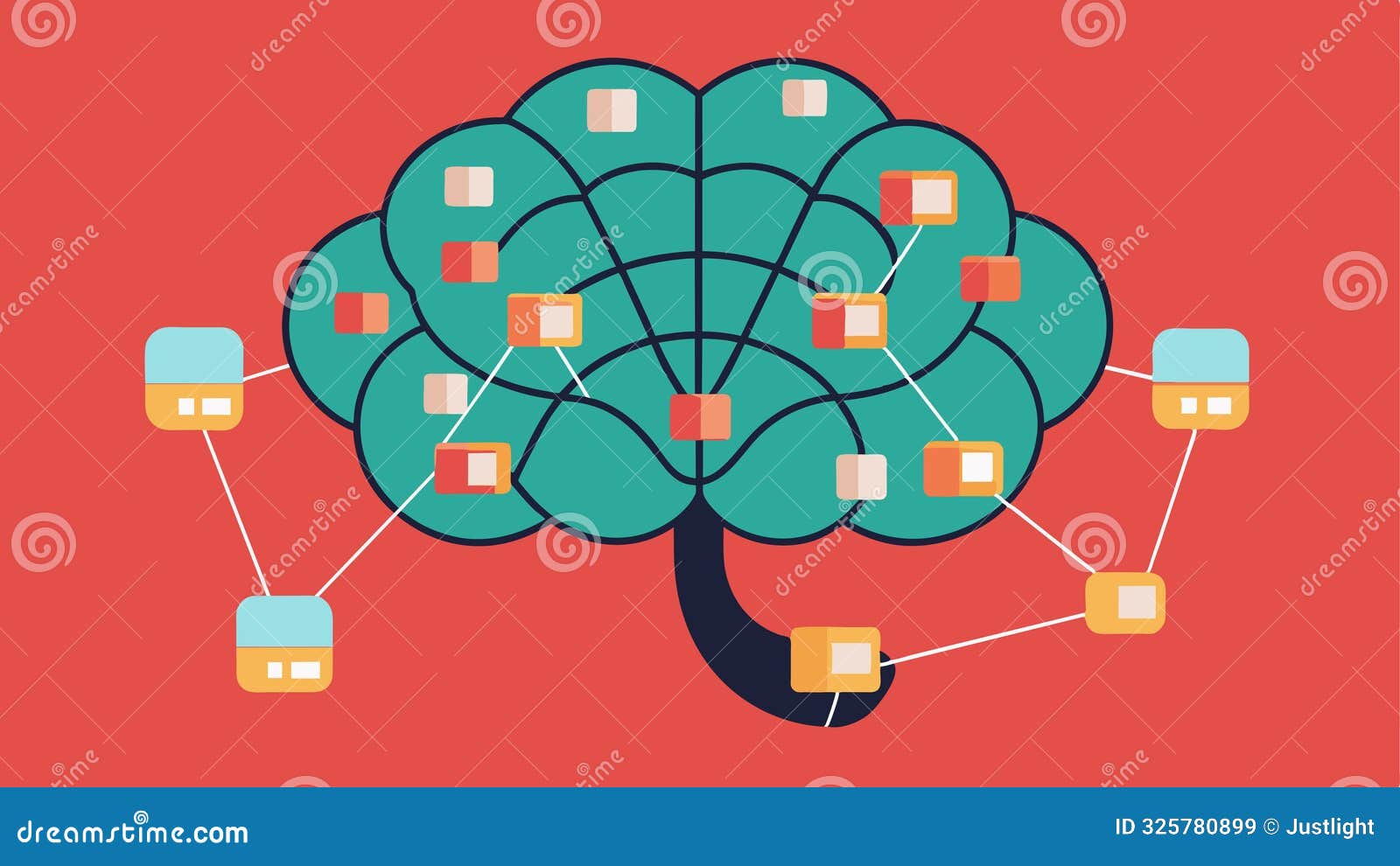 A Brain with a Tangled Web of Memory Cards Representing the Complex ...