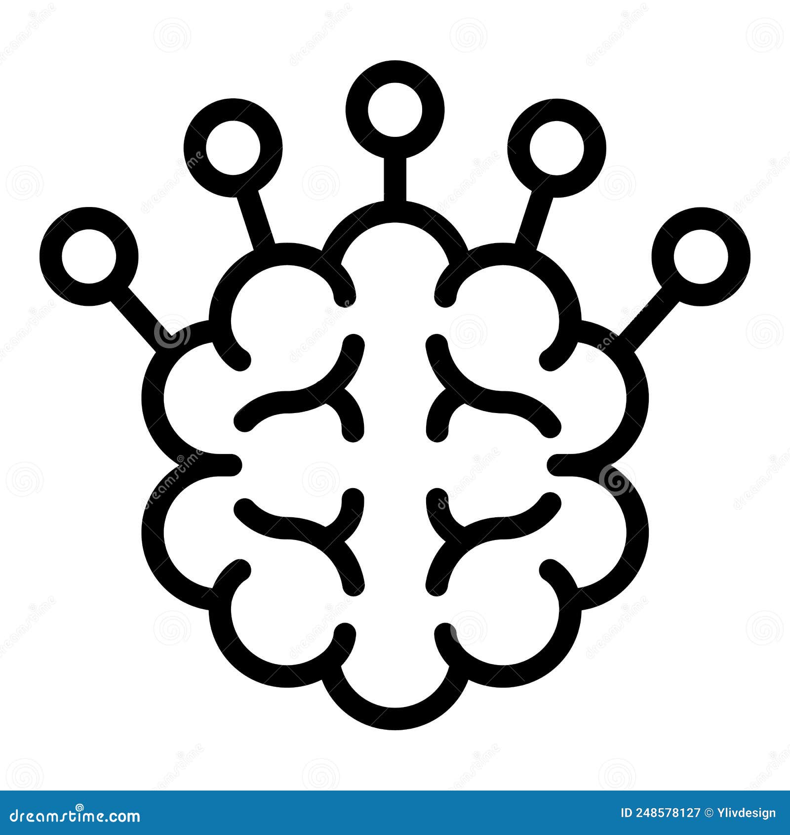 Brain Target Icon Outline . Career Professional Stock Illustration ...