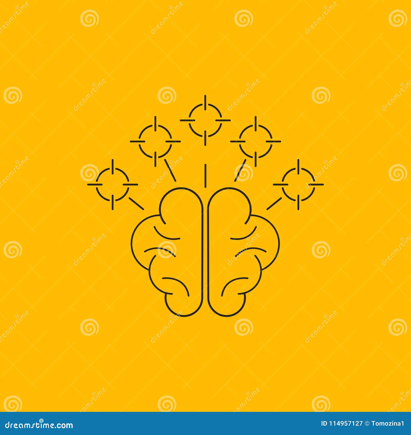 Brain And Targets Cartoon Vector | CartoonDealer.com #114957127