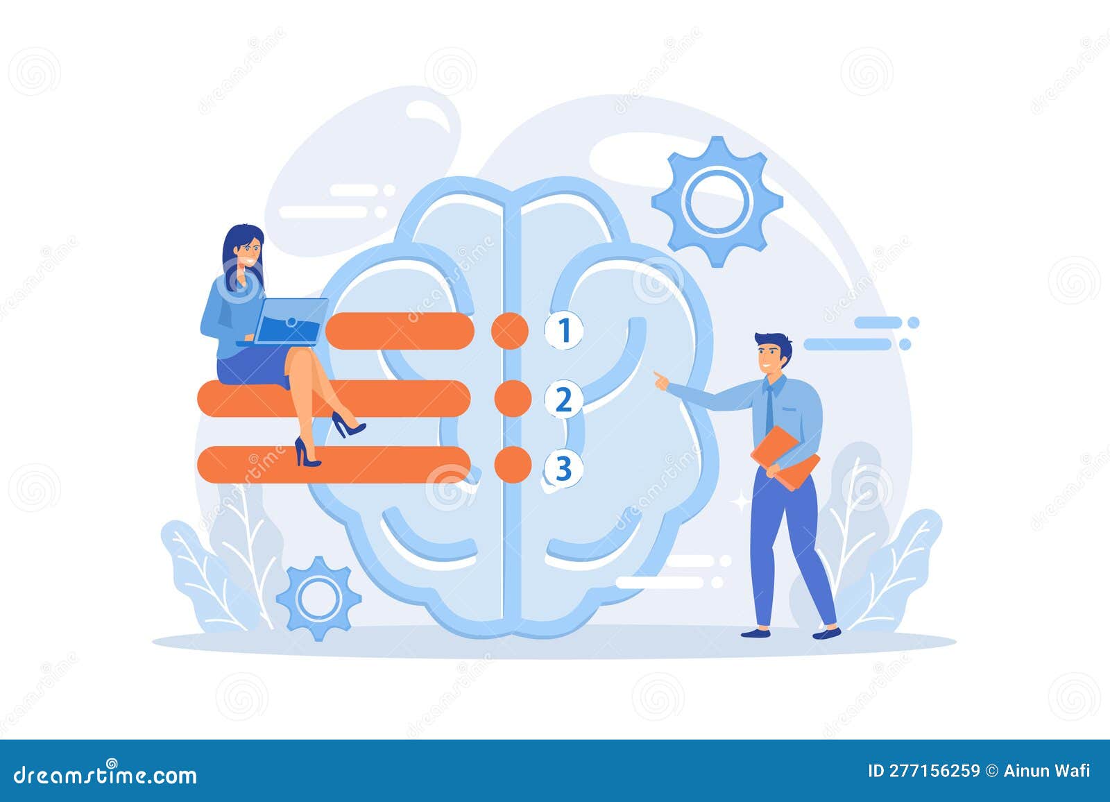Brain with Tasks and Users with Laptops Planning. Strategy and Planning ...