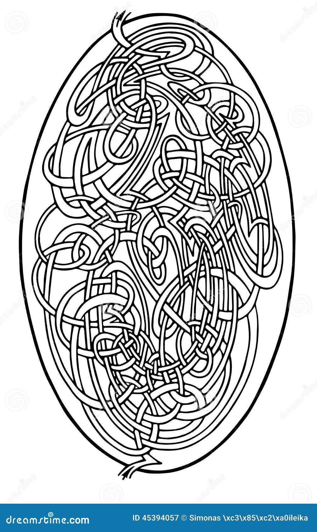 Brain-teaser Oval Shape Labyrinth Stock Vector - Illustration of easter ...