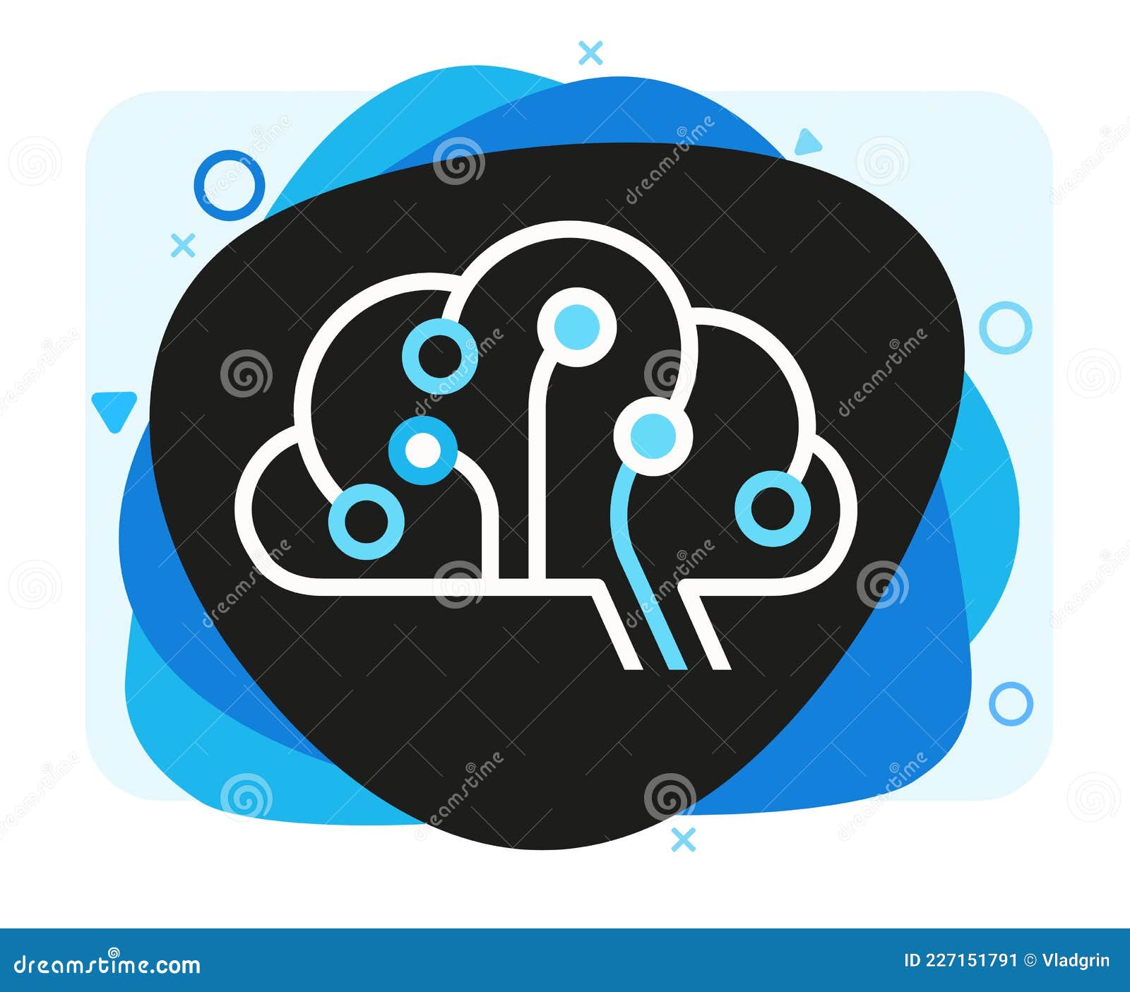Brain tech stock vector. Illustration of creativity - 227151791