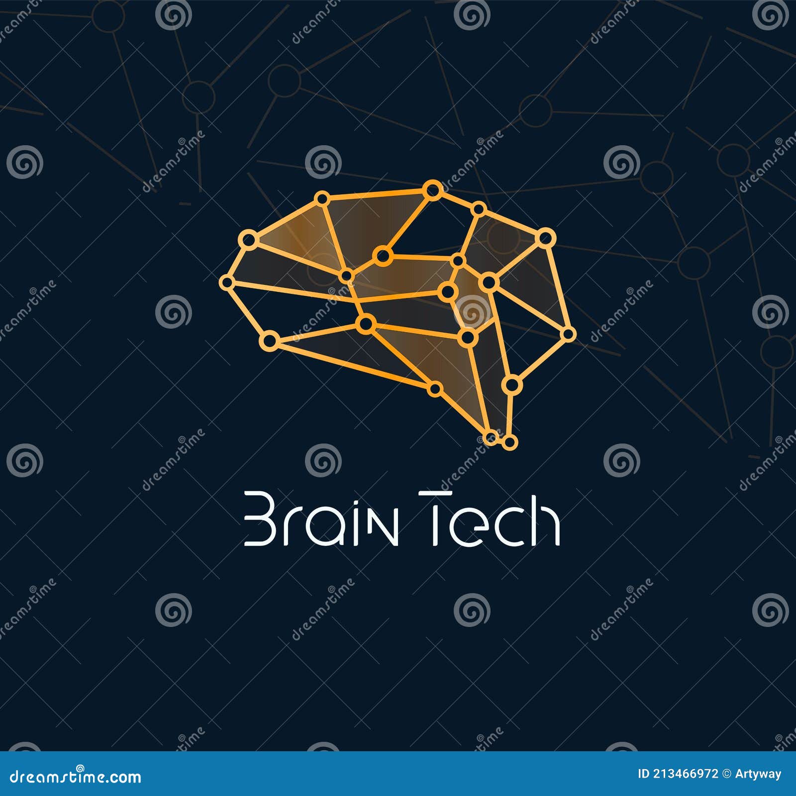 Brain Tech Logo Concept for New Communication Technology. Abstract ...
