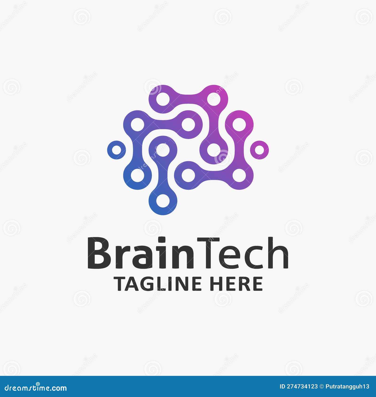 Brain tech logo design stock vector. Illustration of awesome - 274734123
