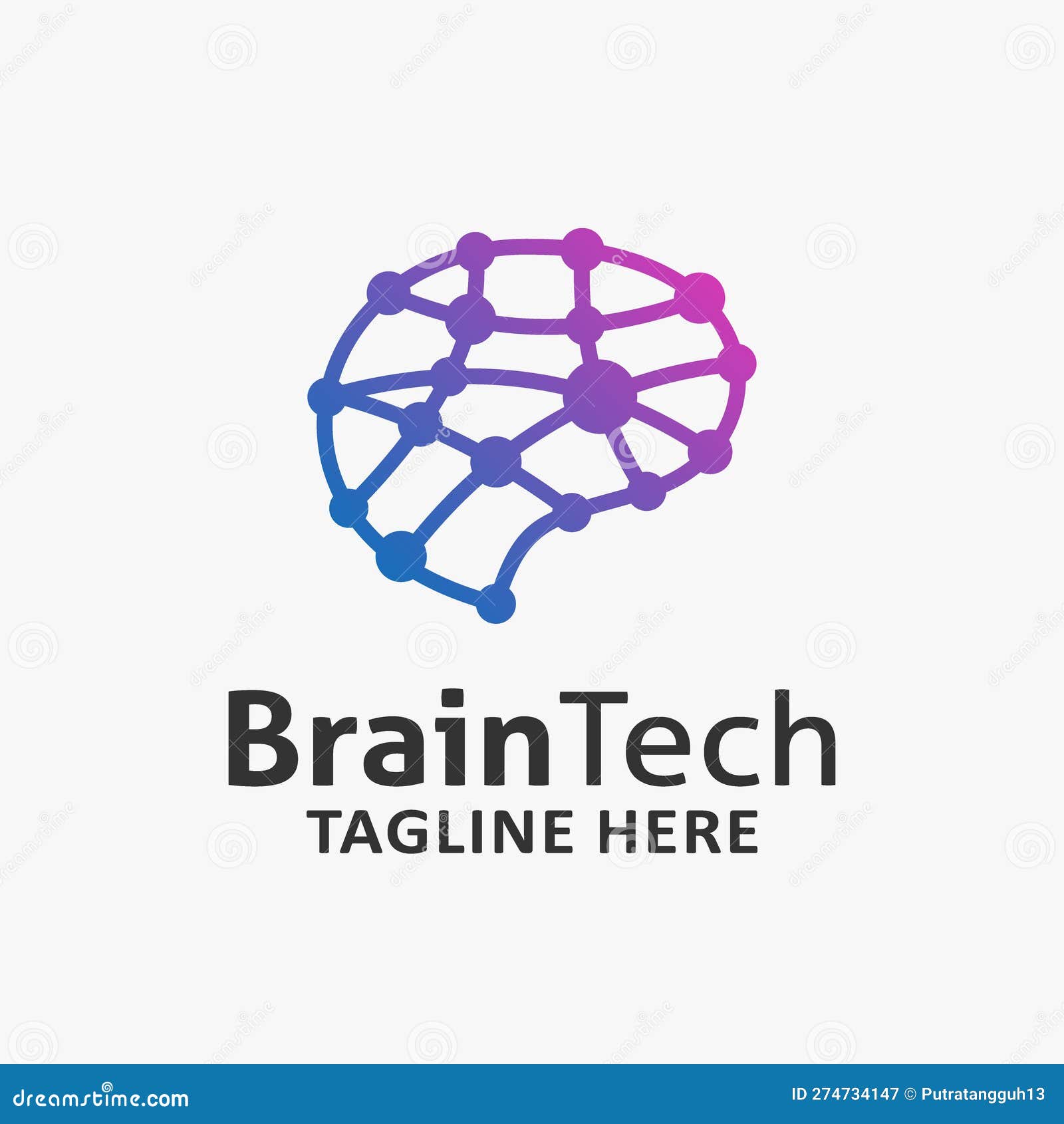 Brain tech logo design stock vector. Illustration of tech - 274734147