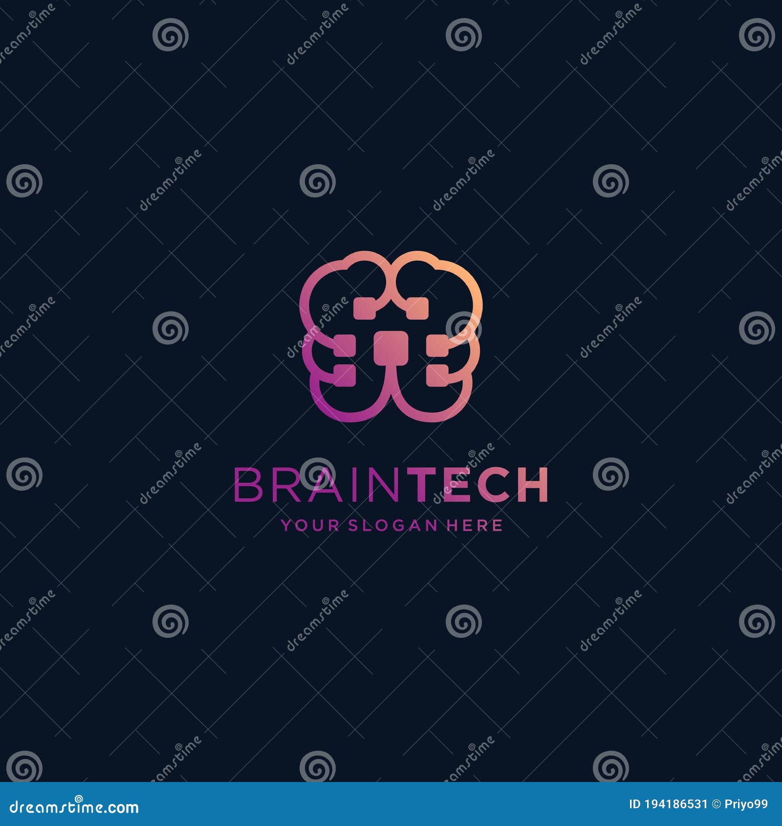 Brain Tech Logo Design Inspiration Premium Vector Stock Vector ...