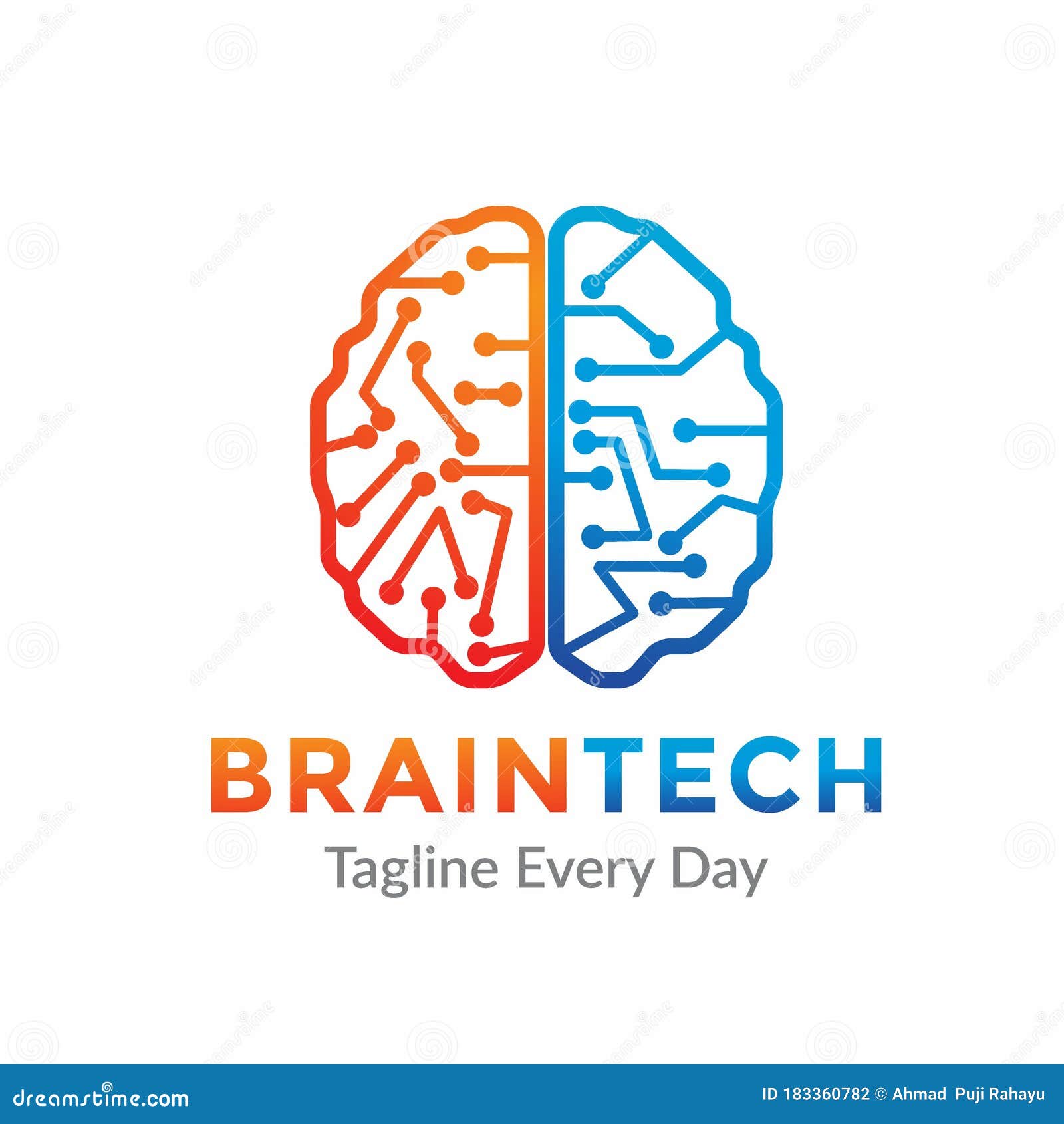 Brain Tech Logo Design Template Editorial Photography - Illustration of ...