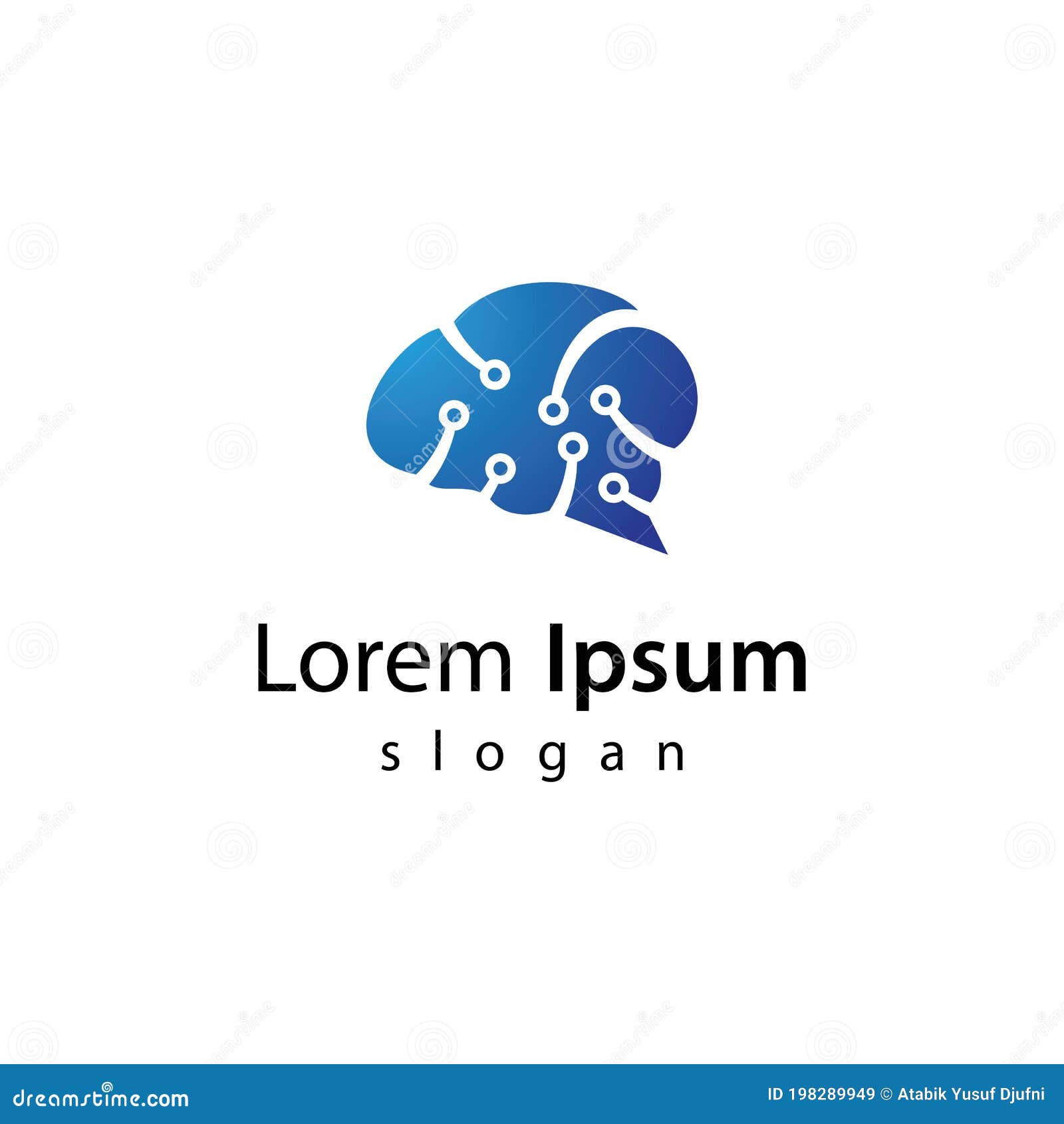 Brain tech logo images stock vector. Illustration of head - 198289949