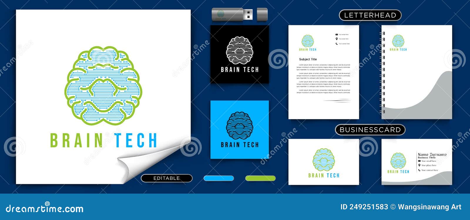 Brain Tech Logo Inspiration Logo Design. Template Vector Illustration ...
