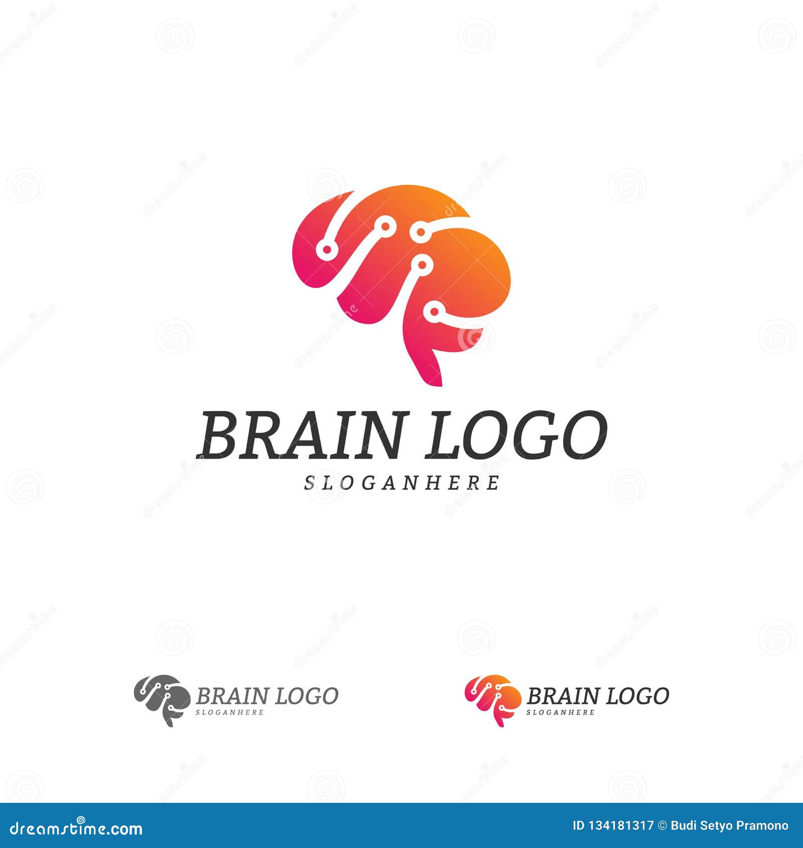 Brain Tech Logo Vector Template. Tech Brain Mind Logo Concepts Stock ...