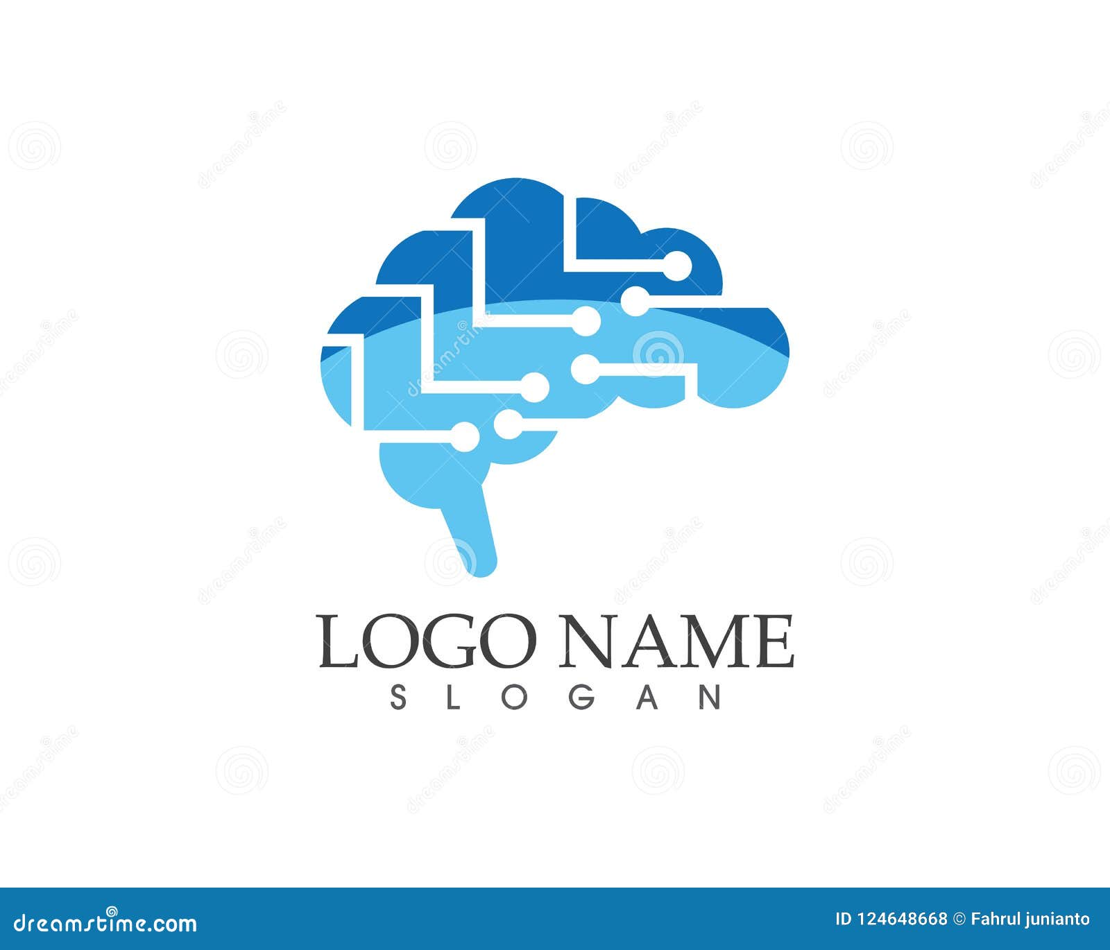 Brain Techno Logo Vector Illustration Stock Vector - Illustration of ...