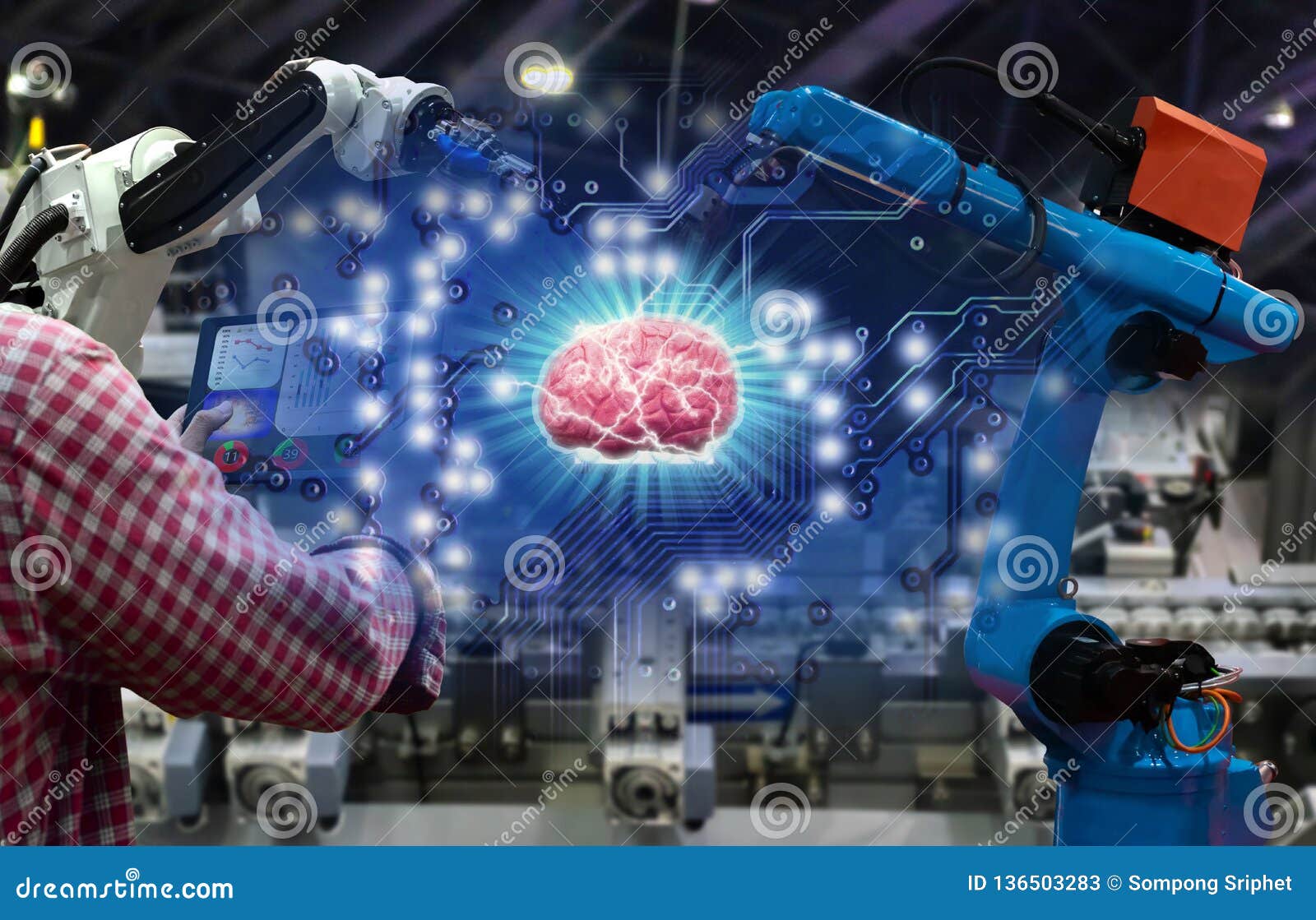 Brain Technology Ai Cycle Control Robot the Manufacturing Industry ...