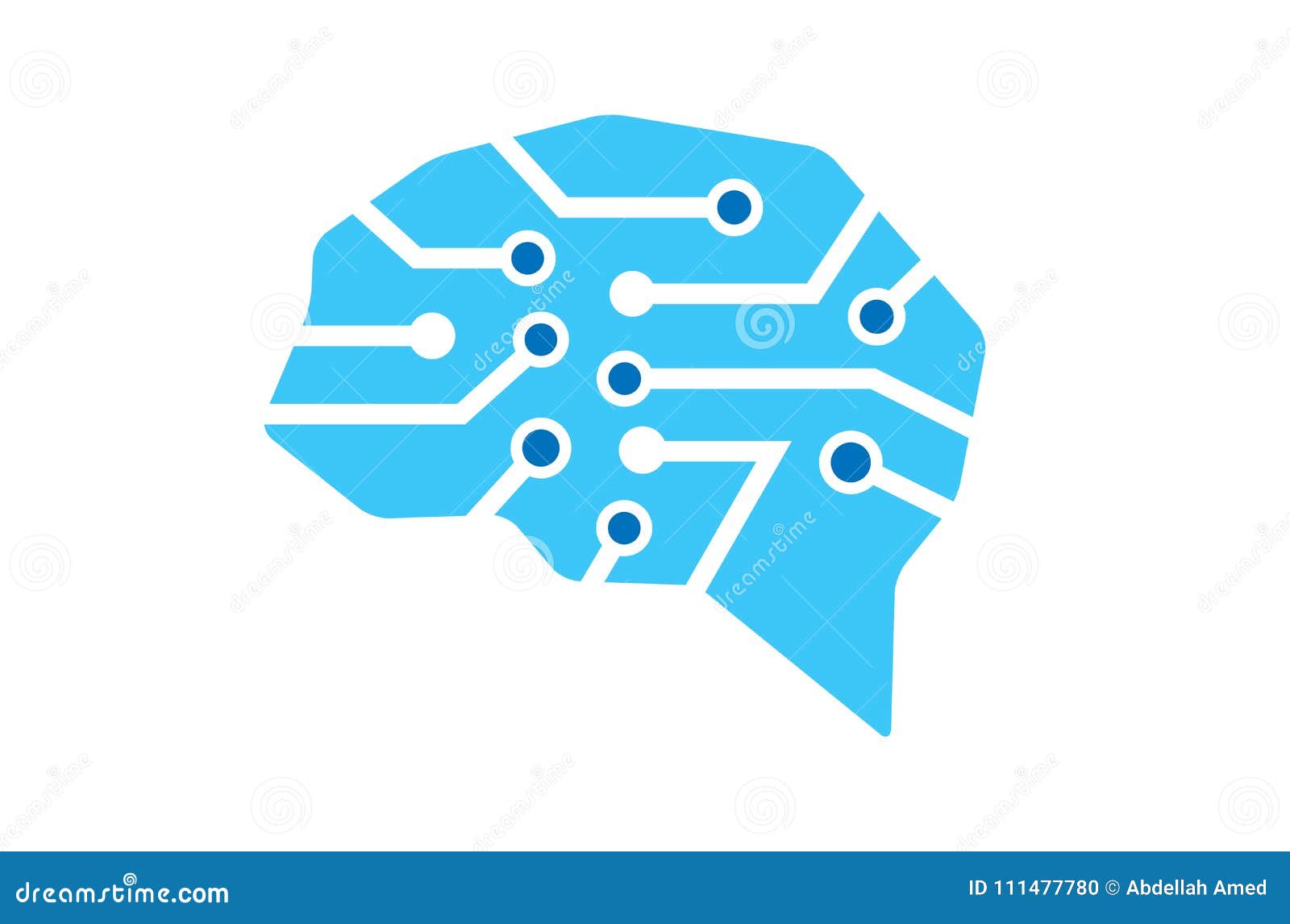 Brain Technology Logo azul ilustración del vector. Ilustración de ...