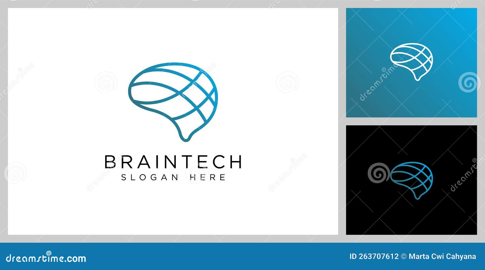 Brain Technology Logo Design Line Style Stock Vector - Illustration of ...