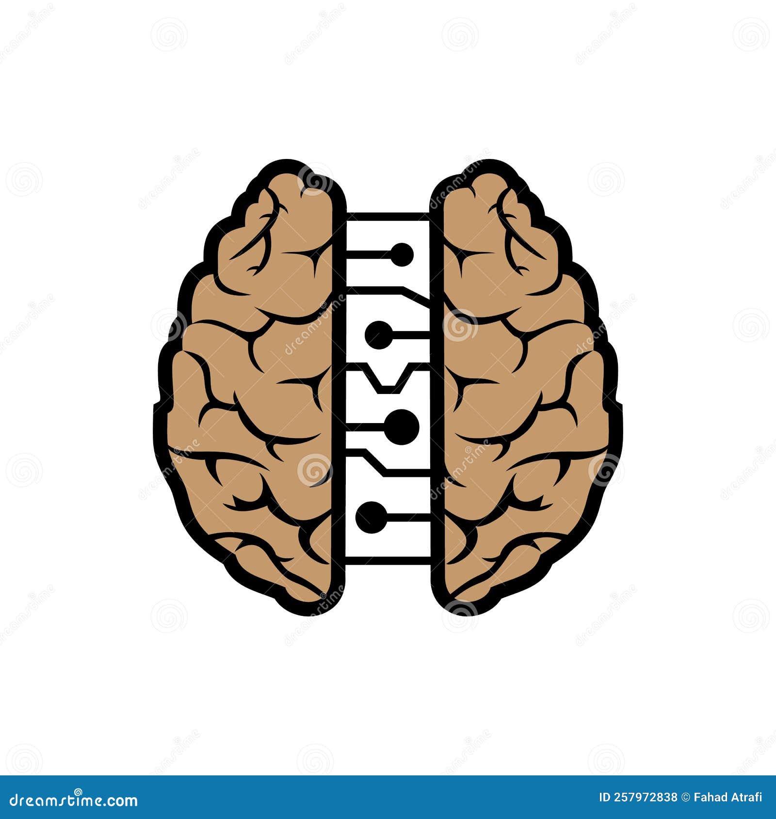 Brain Technology Logo Design Template. Stock Vector - Illustration of ...