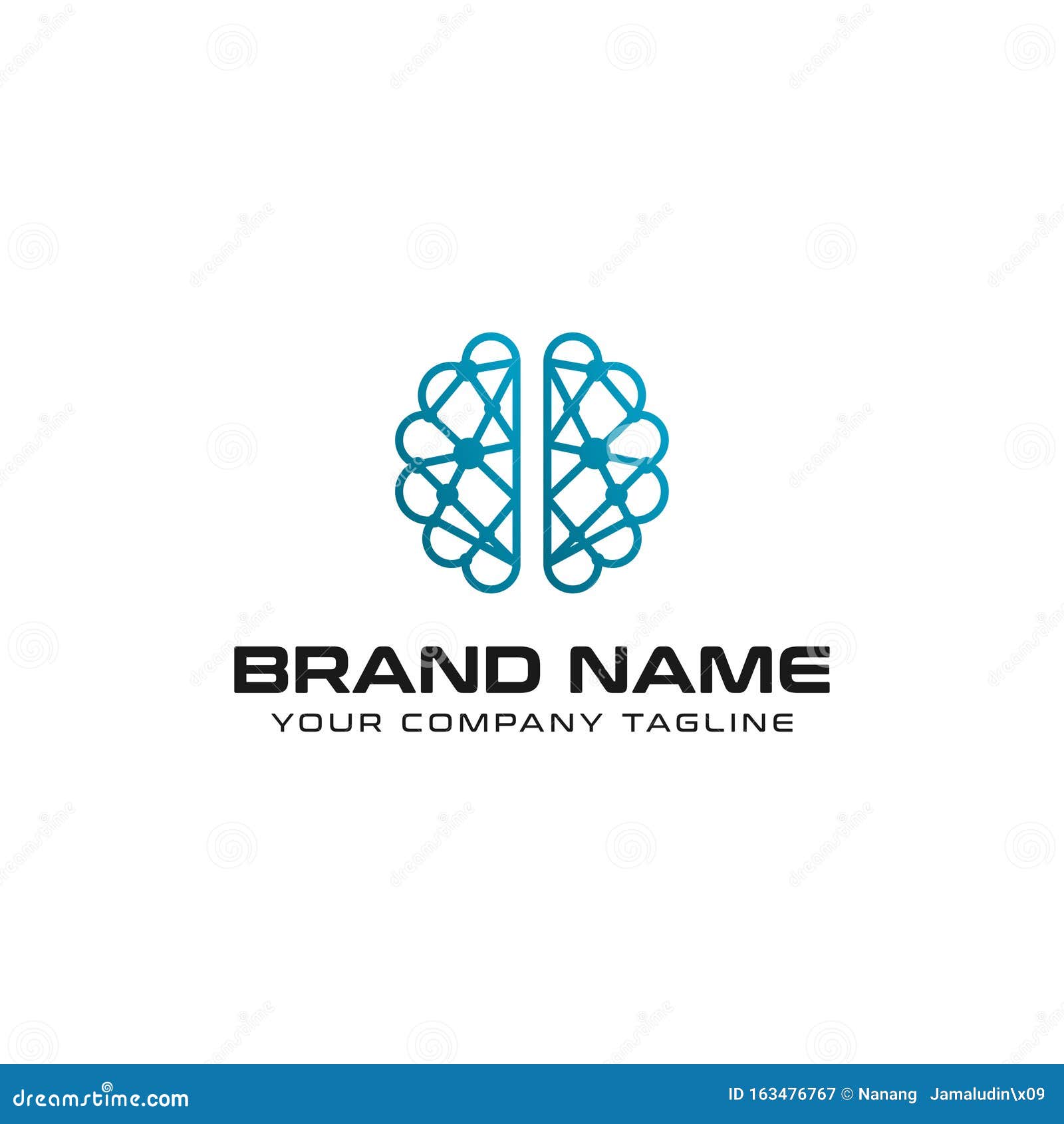 Brain Technology Logo stock vector. Illustration of isolated - 163476767