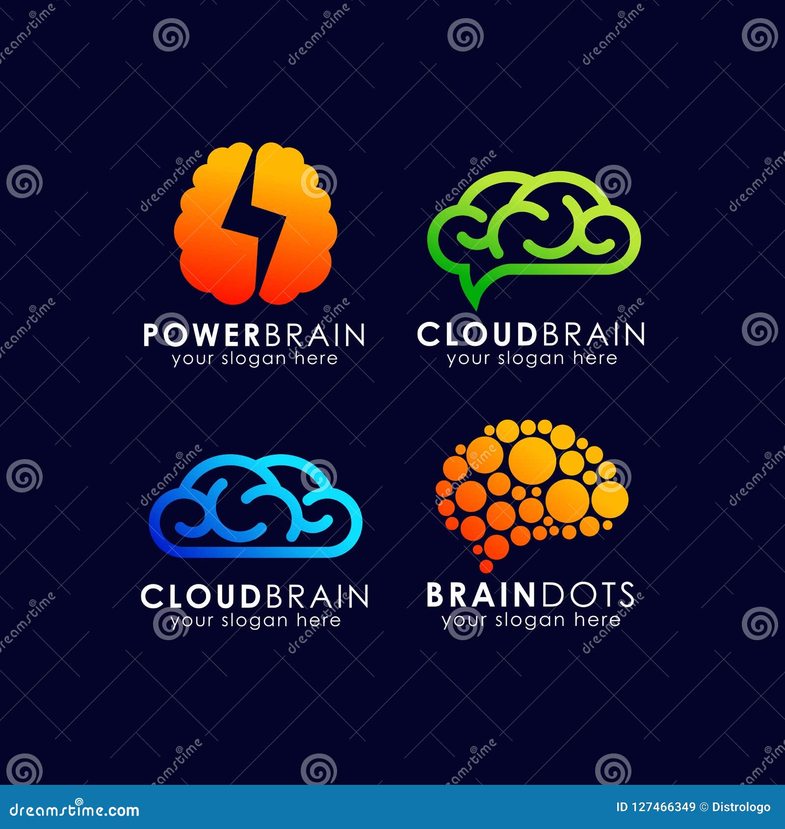 Brain Technology Logo Template. Brain Tech Vector Icon Stock Vector ...