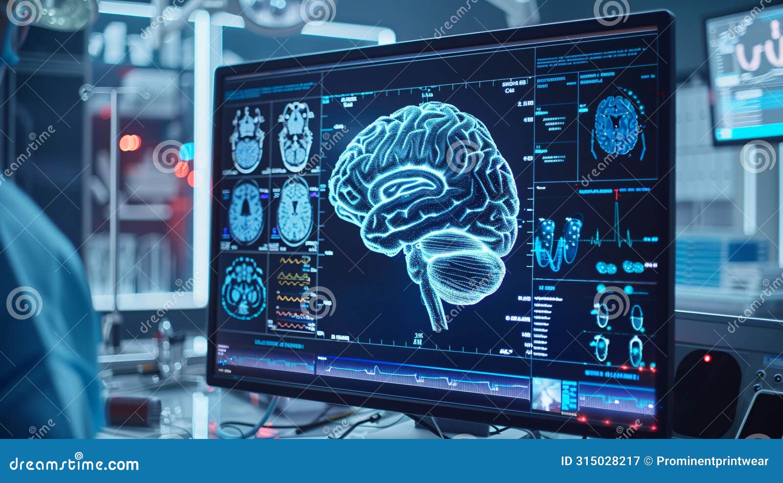 Brain Testing Result on Digital Interface on Laboratory or Surgery ...