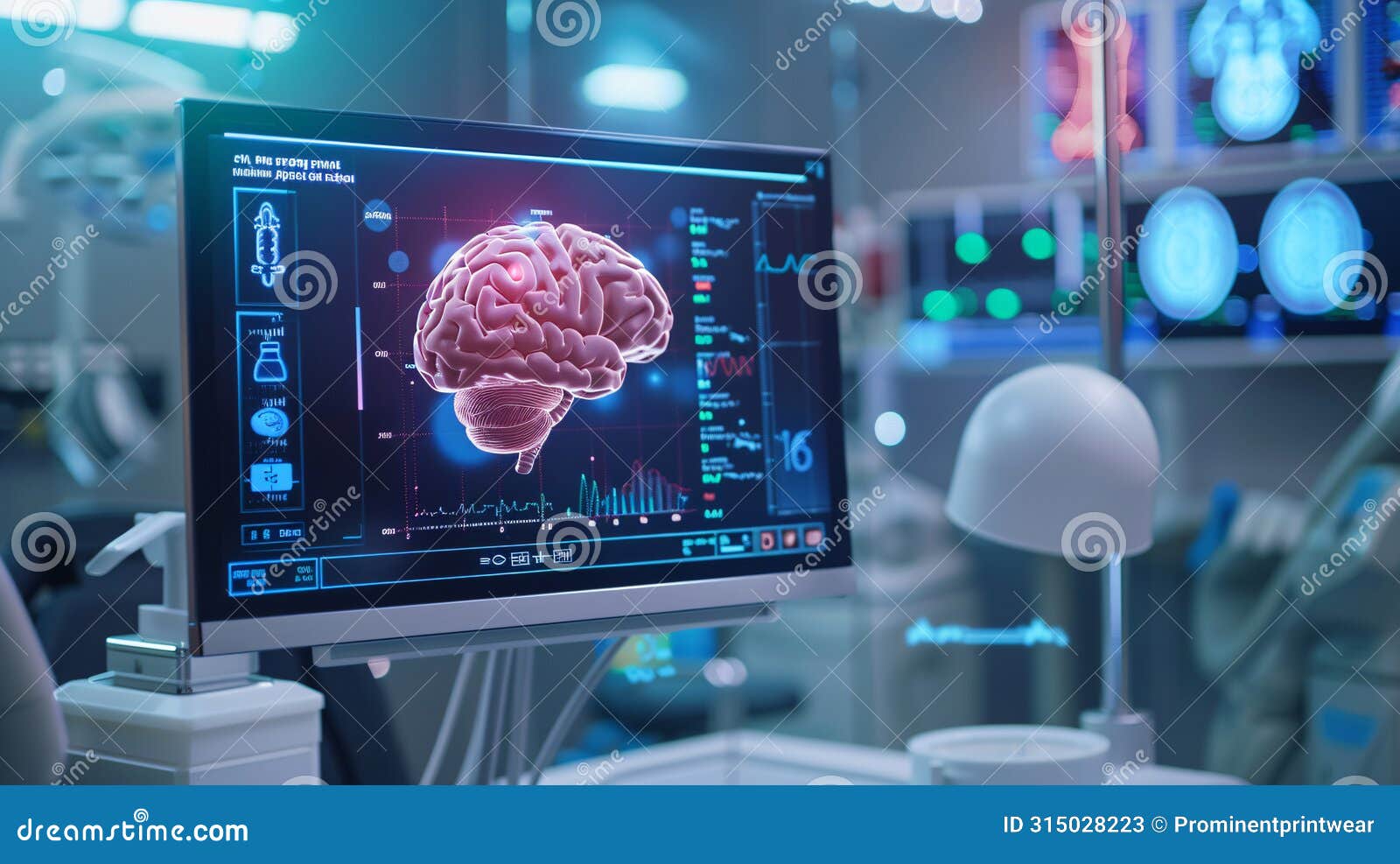 Brain Testing Result on Digital Interface on Laboratory or Surgery ...