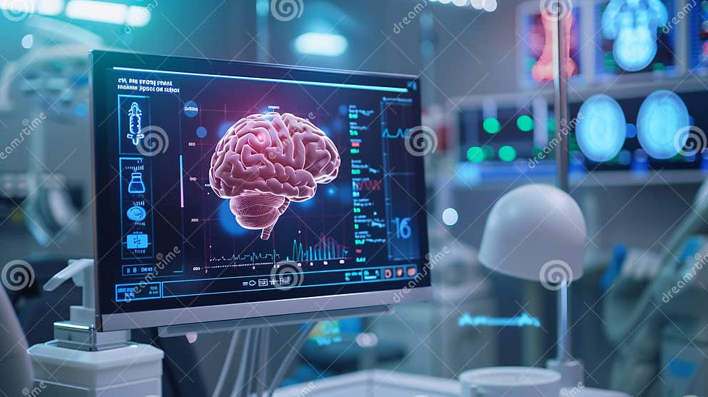 Brain Testing Result on Digital Interface on Laboratory or Surgery ...