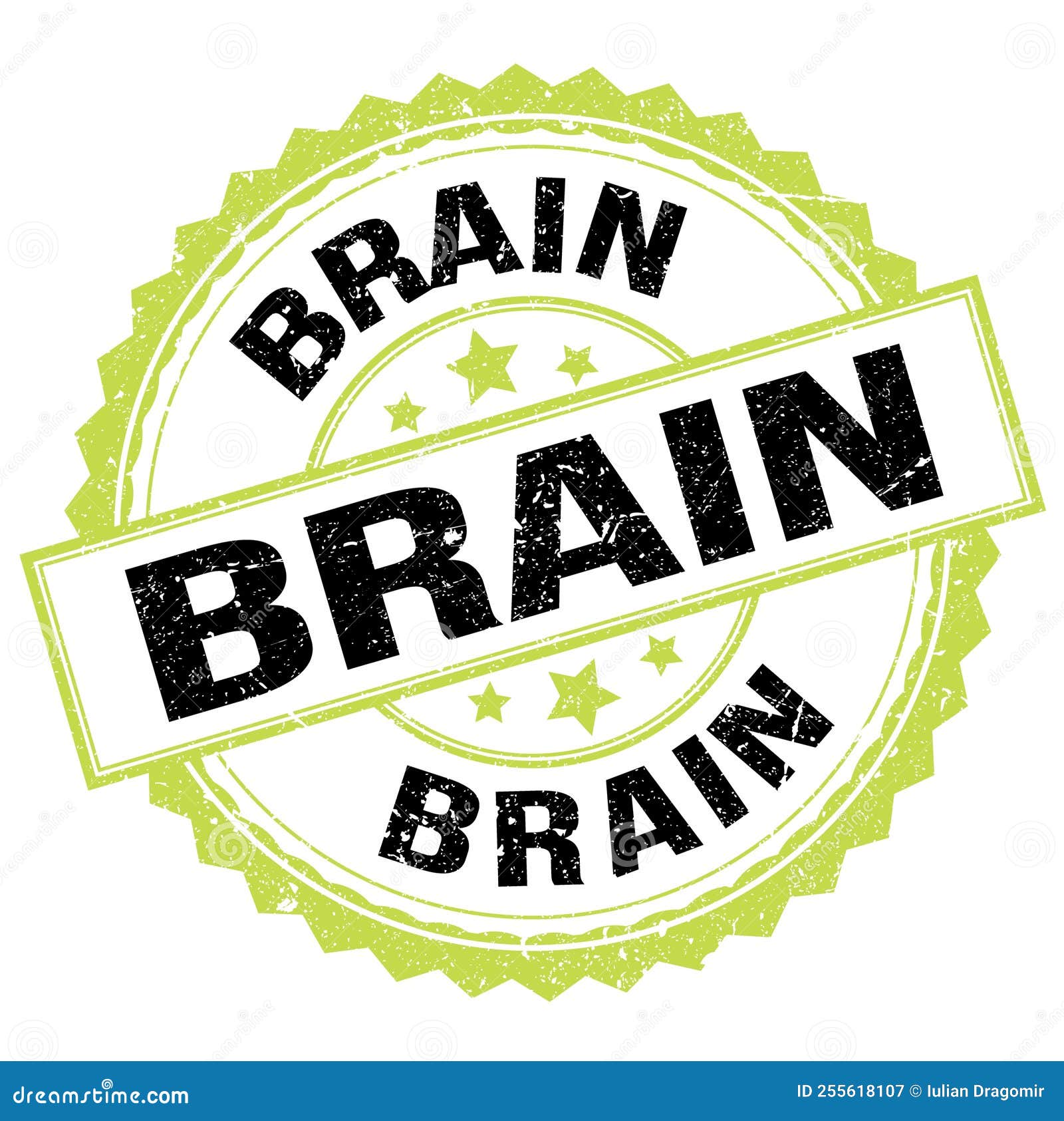 BRAIN Text on Green-black Round Stamp Sign Stock Illustration ...