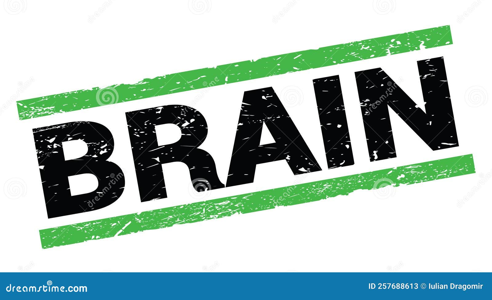 BRAIN Text on Green Rectangle Stamp Sign Stock Illustration ...