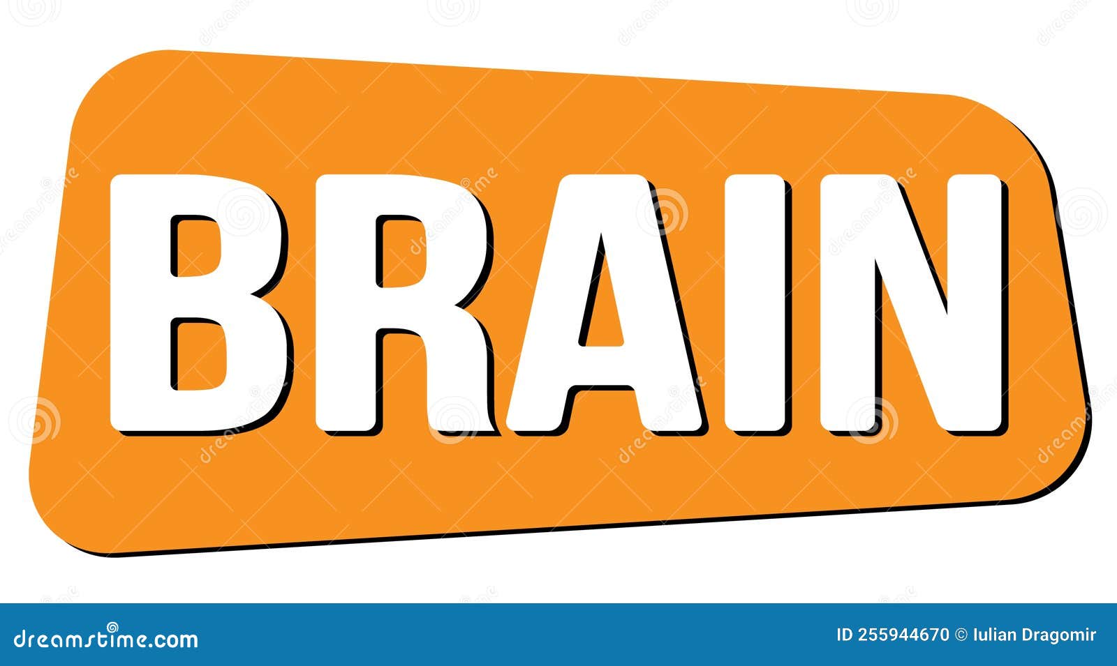 BRAIN Text on Orange Trapeze Stamp Sign Stock Illustration ...