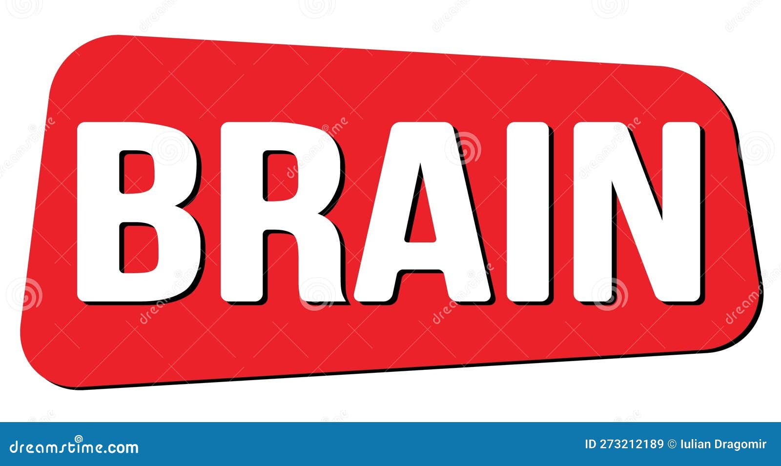 BRAIN Text on Red Trapeze Stamp Sign Stock Illustration - Illustration ...