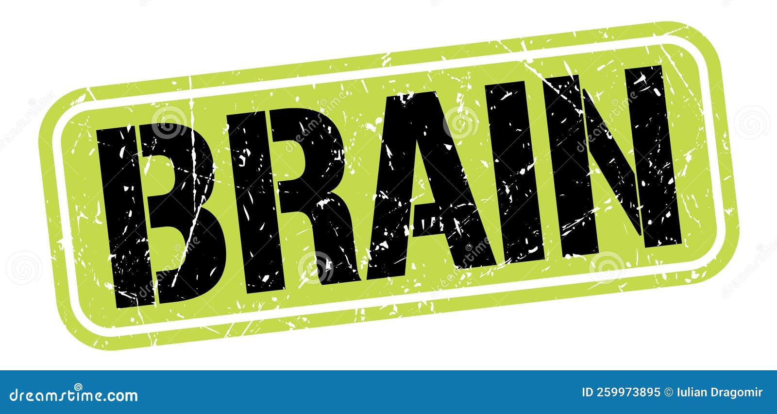 BRAIN Text Written on Green-black Stamp Sign Stock Illustration ...