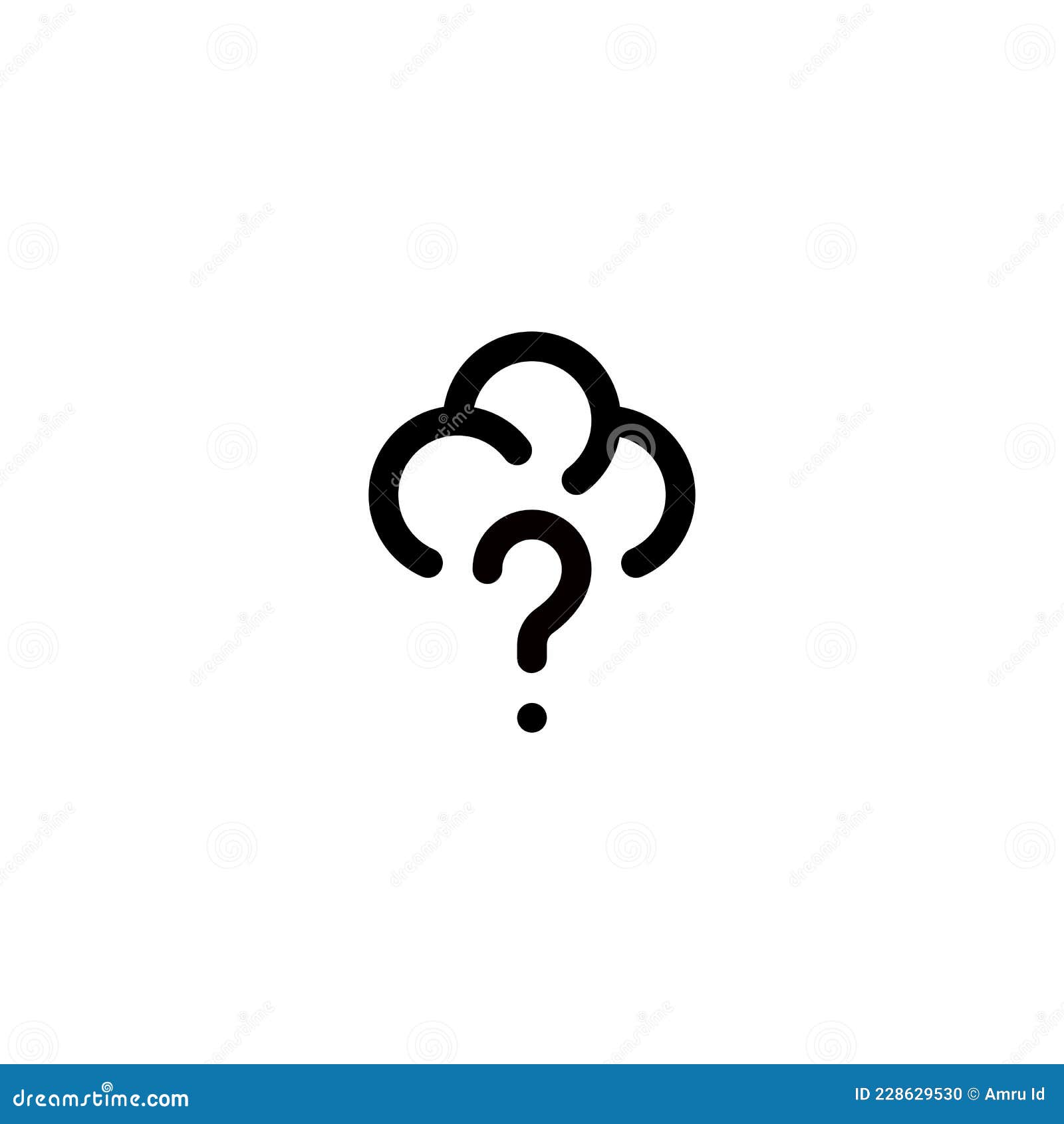 Brain Think Question Mind Outline Icon, Logo, and Illustration Stock ...